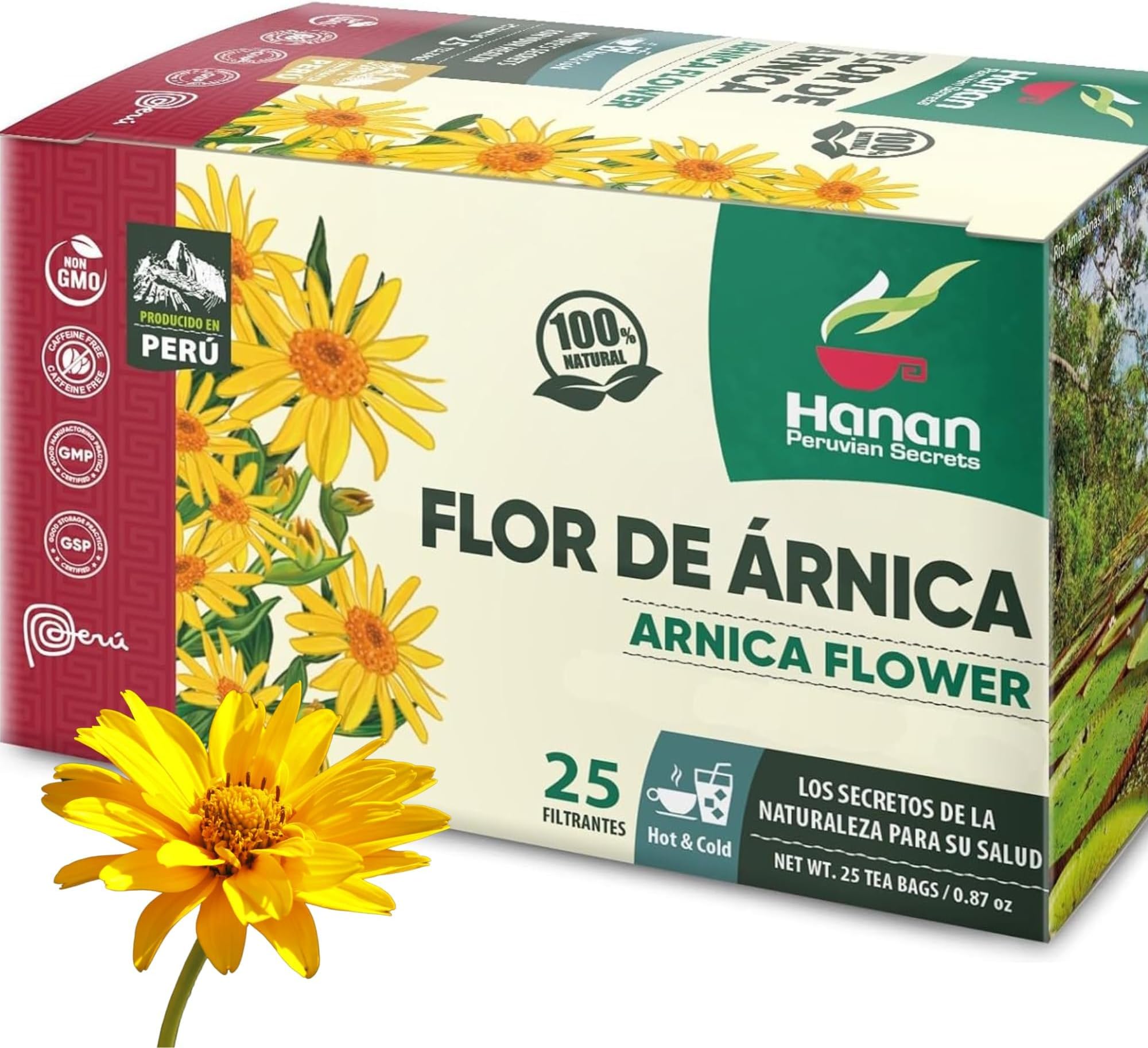 Amazon.com : Hanan Peruvian Secrets Flor de Arnica 25 Herbal Teabags ...