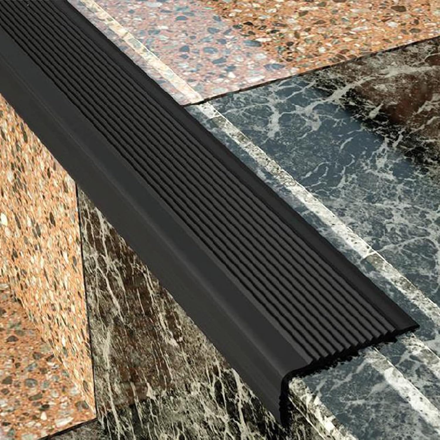 oiakus Non Slip Stair Nosing Rubber Trim, 1Pcs L-Shaped Corner Guard ...
