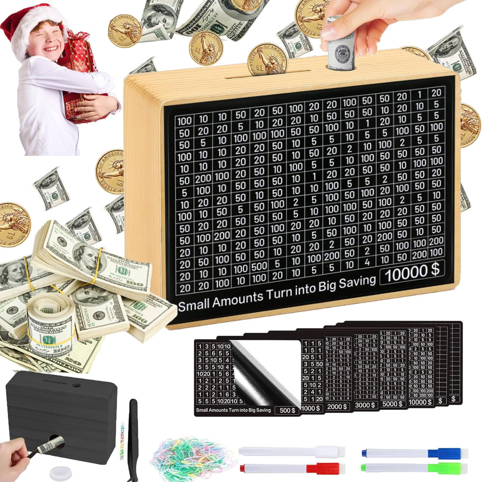 Amazon.com: 10000 Money Saving Box No Install Required Cash Vault ...