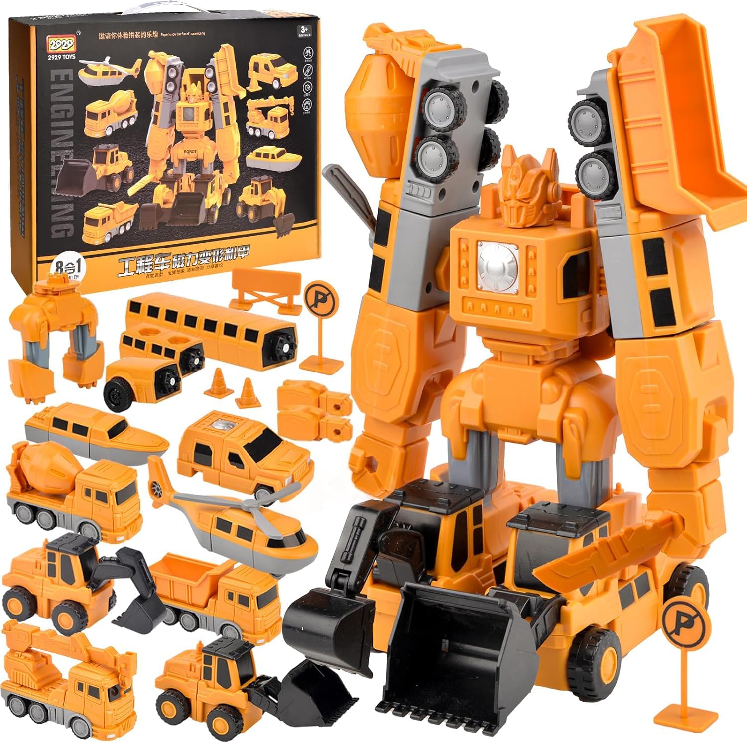 Constructo Modular Transforming Toy Set, 35pcs Magnetic Building Blocks ...