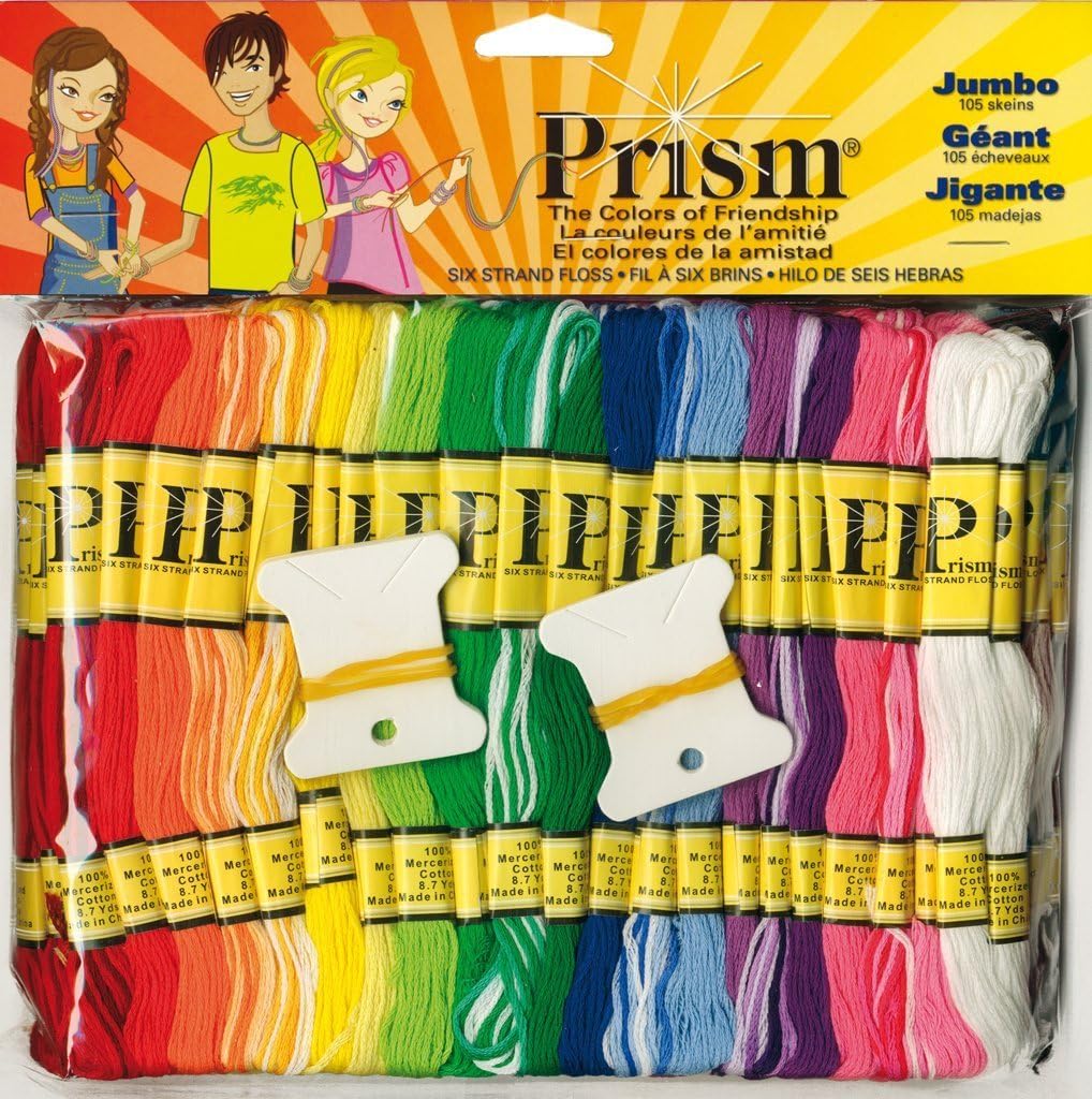 Amazon.com: DMC Prism 6-Strand Floss Jumbo Pack 8.7yd 105/Pkg, Assorted ...