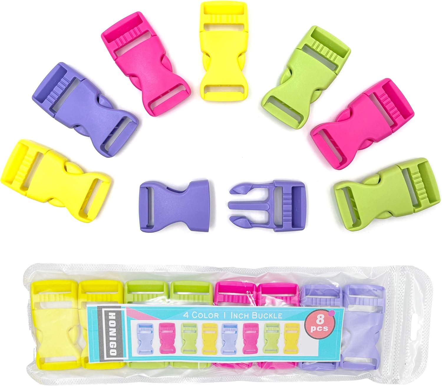 Amazon.com: honigo 1 Inch Quick Side Release Plastic Buckle,8pcs 4 ...