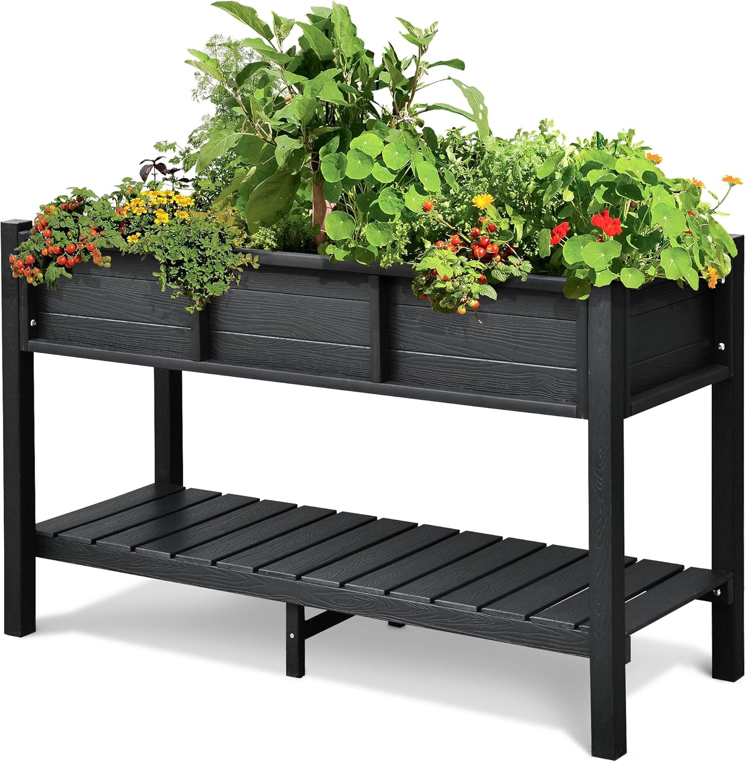 Amazon.com: DWVO 48x18x30in Raised Garden Bed Kit, Poly Wood Planter ...