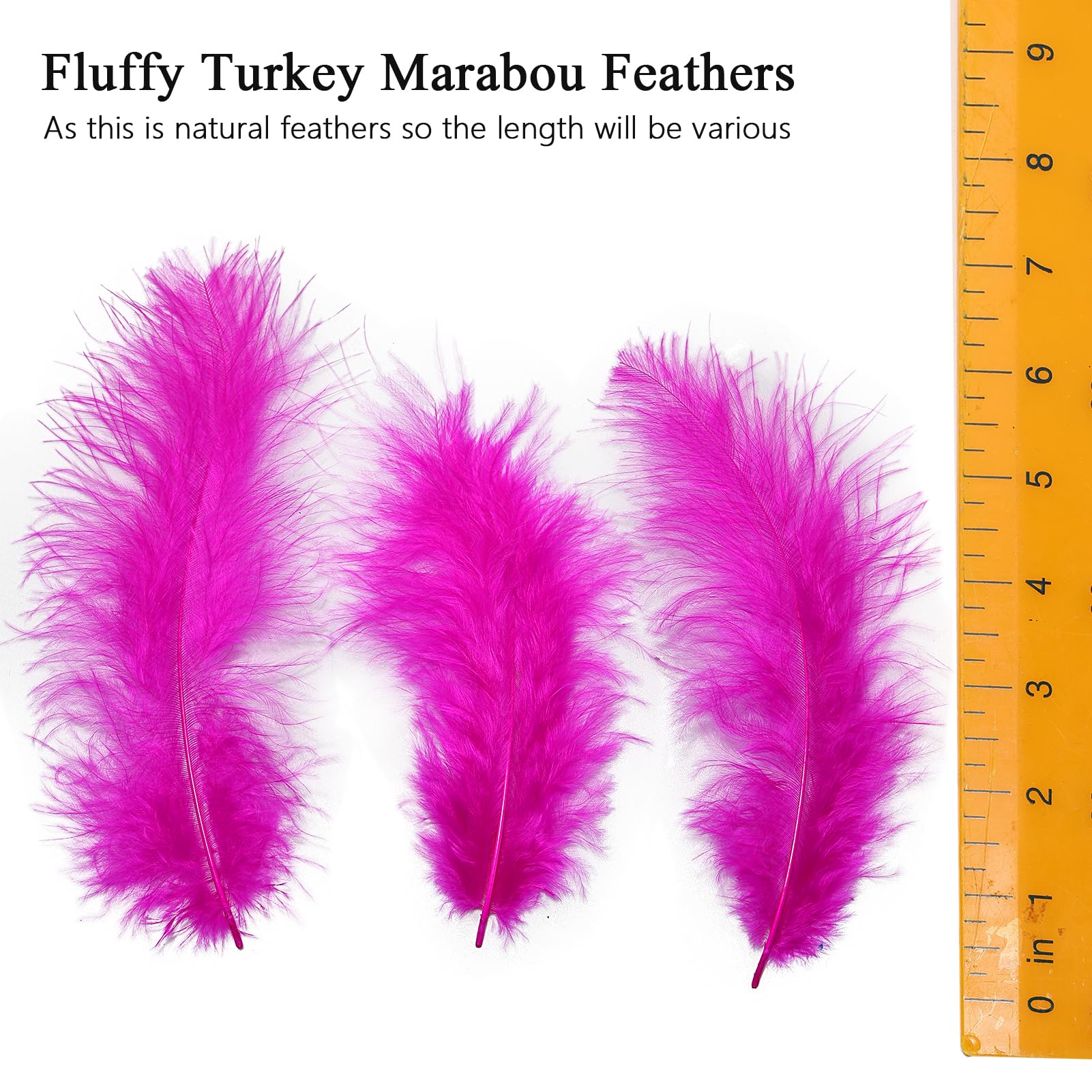 Purple 100pcs Purple Turkey Marabou Feathers 4-6 Inch - Natural Fluffy ...