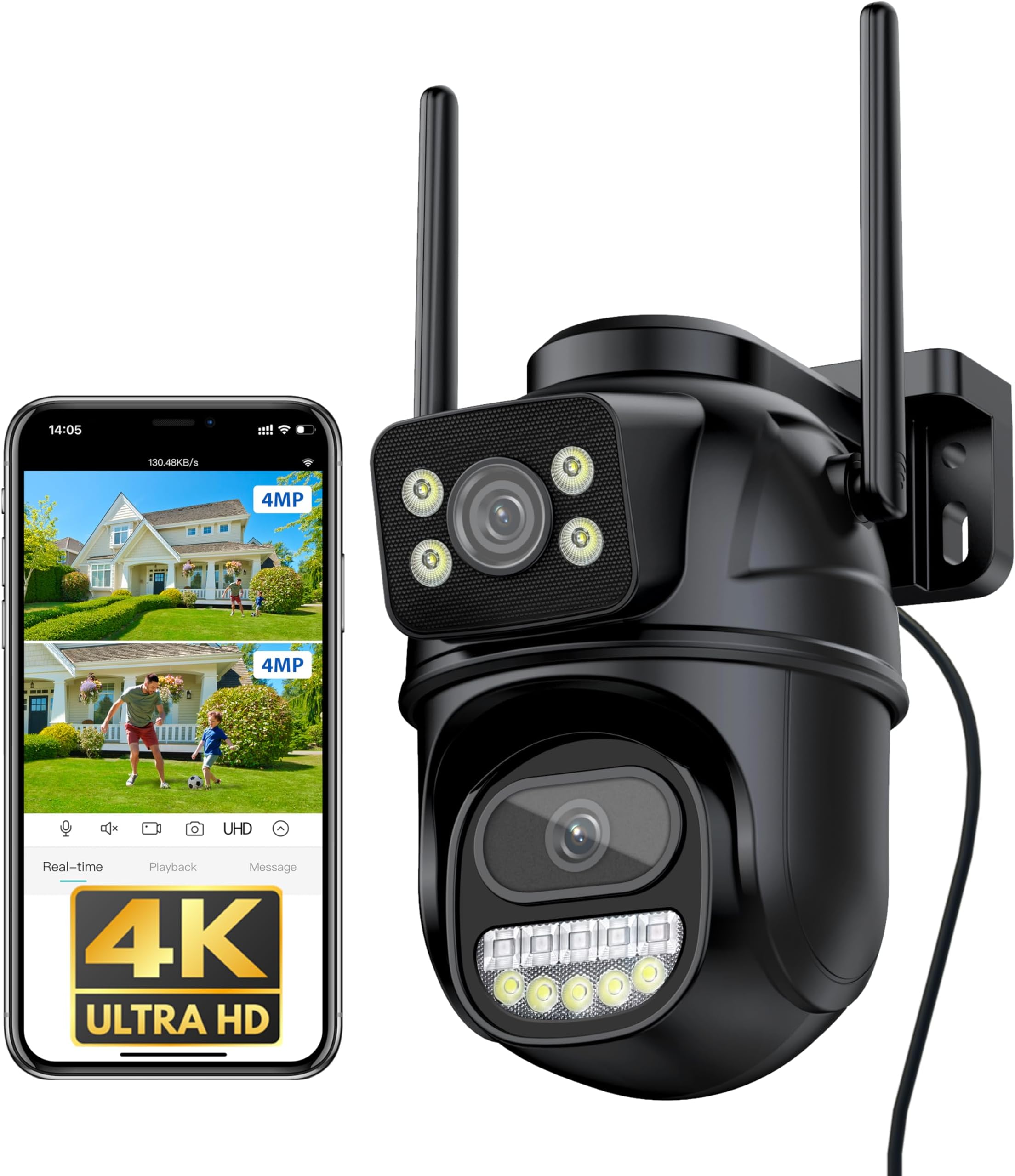 Reobiux Camara de Seguridad Exterior, 2K/6MP Cámaras de Seguridad con ...