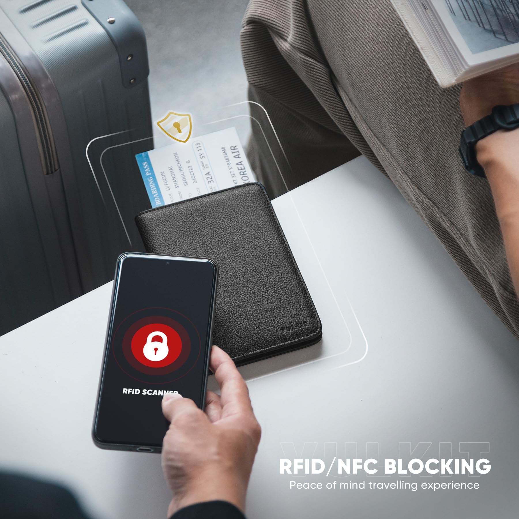 Snapklik.com : Passport Holder Magnetic Closure RFID Blocking Travel ...