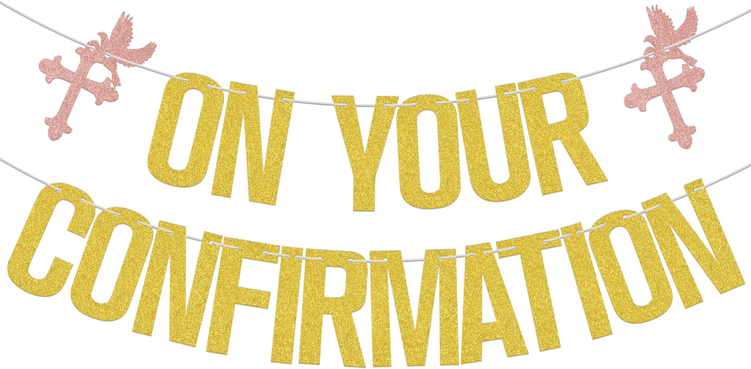 Amazon.com: CHRORINE God Bless Banner Baptism Decorations for Girls ...