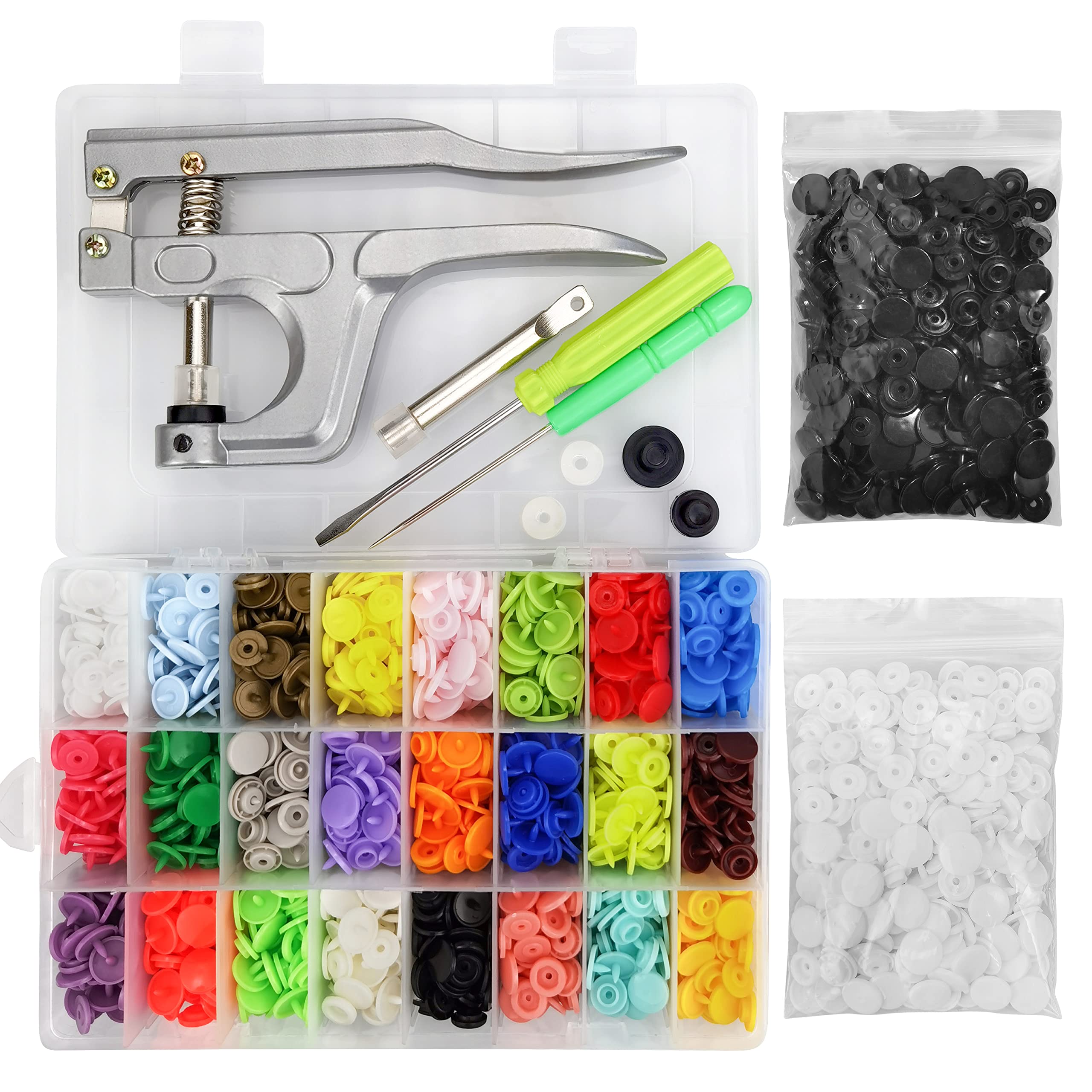 Buy Yeesingsen Plastic Snaps and Snap Pliers Set, 460 Sets 24-Colors T5 ...