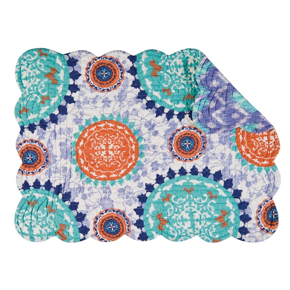 Amazon.com: Set of 4 Pcs, 13x19 Quilted Scallop Reversible Placemat ...