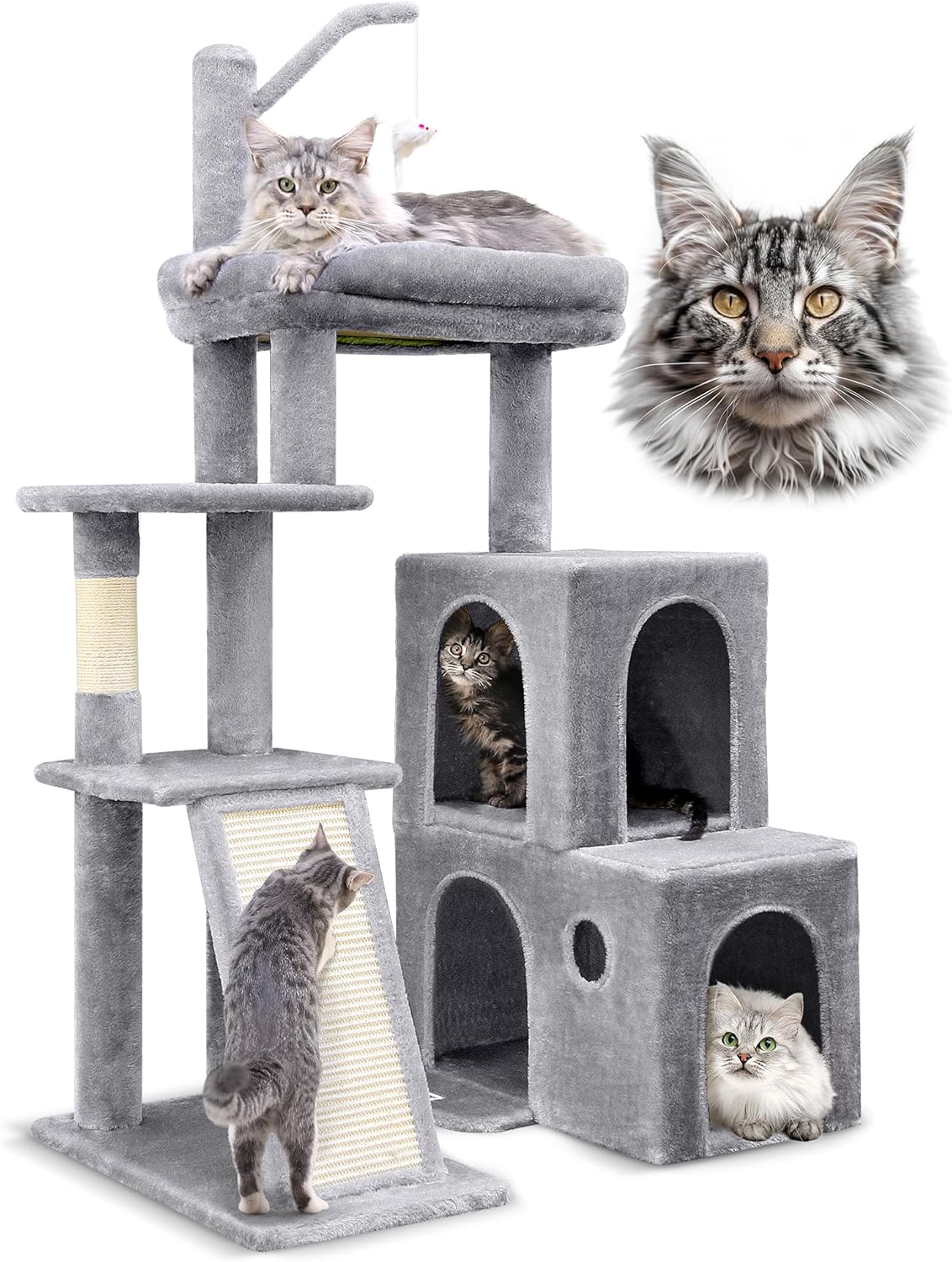 Amazon.com : Globlazer F50 Cat Tree Tower for Large Indoor Cats, 50 ...