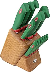 Amazon.com: Knife Set - 13 Pcs Italian Knives with Oak Block & 6 Steak ...