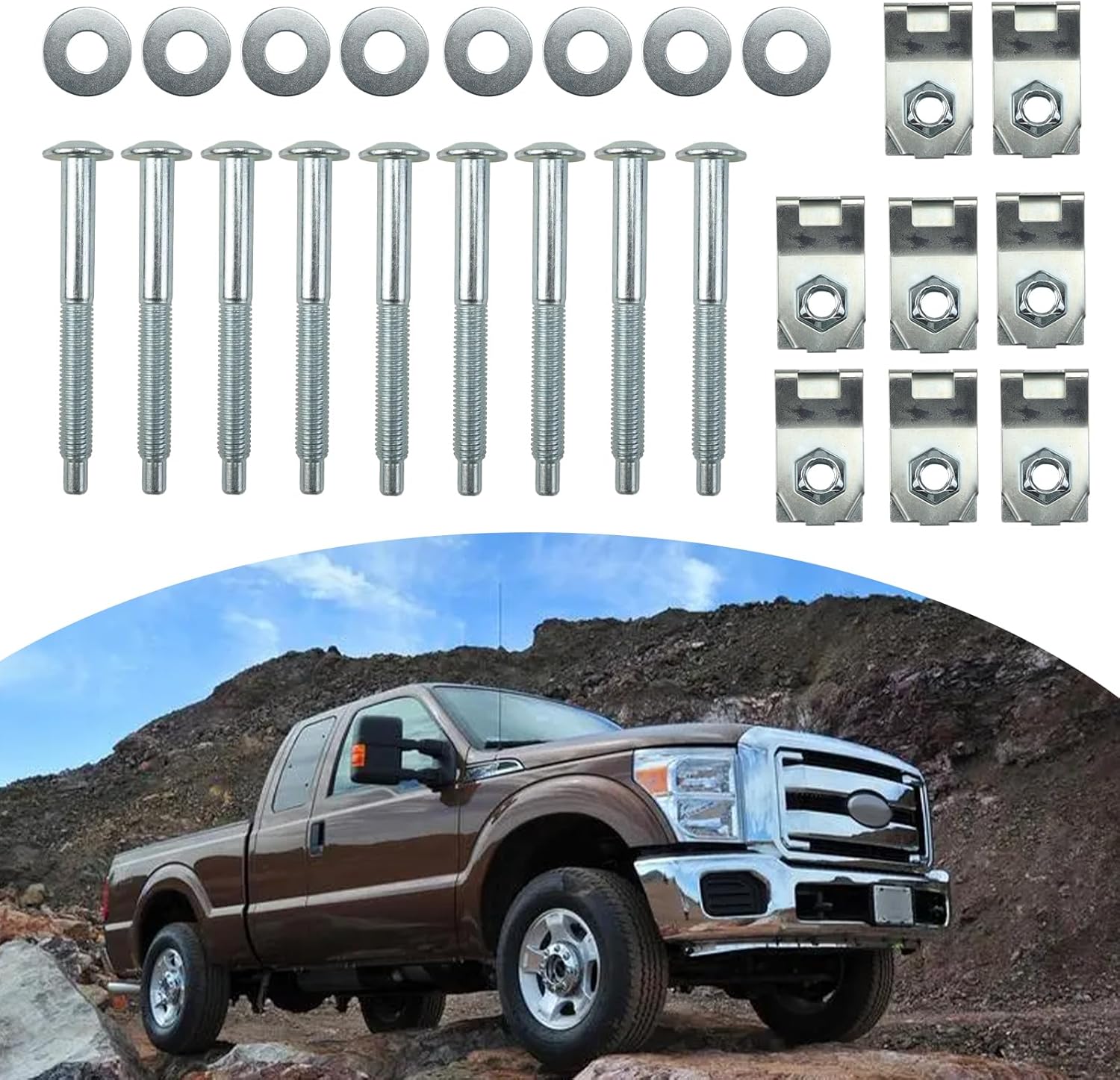 Amazon.com: DOPPAPS Truck Bed Bolts Mounting Hardware Kit Fits for Ford ...