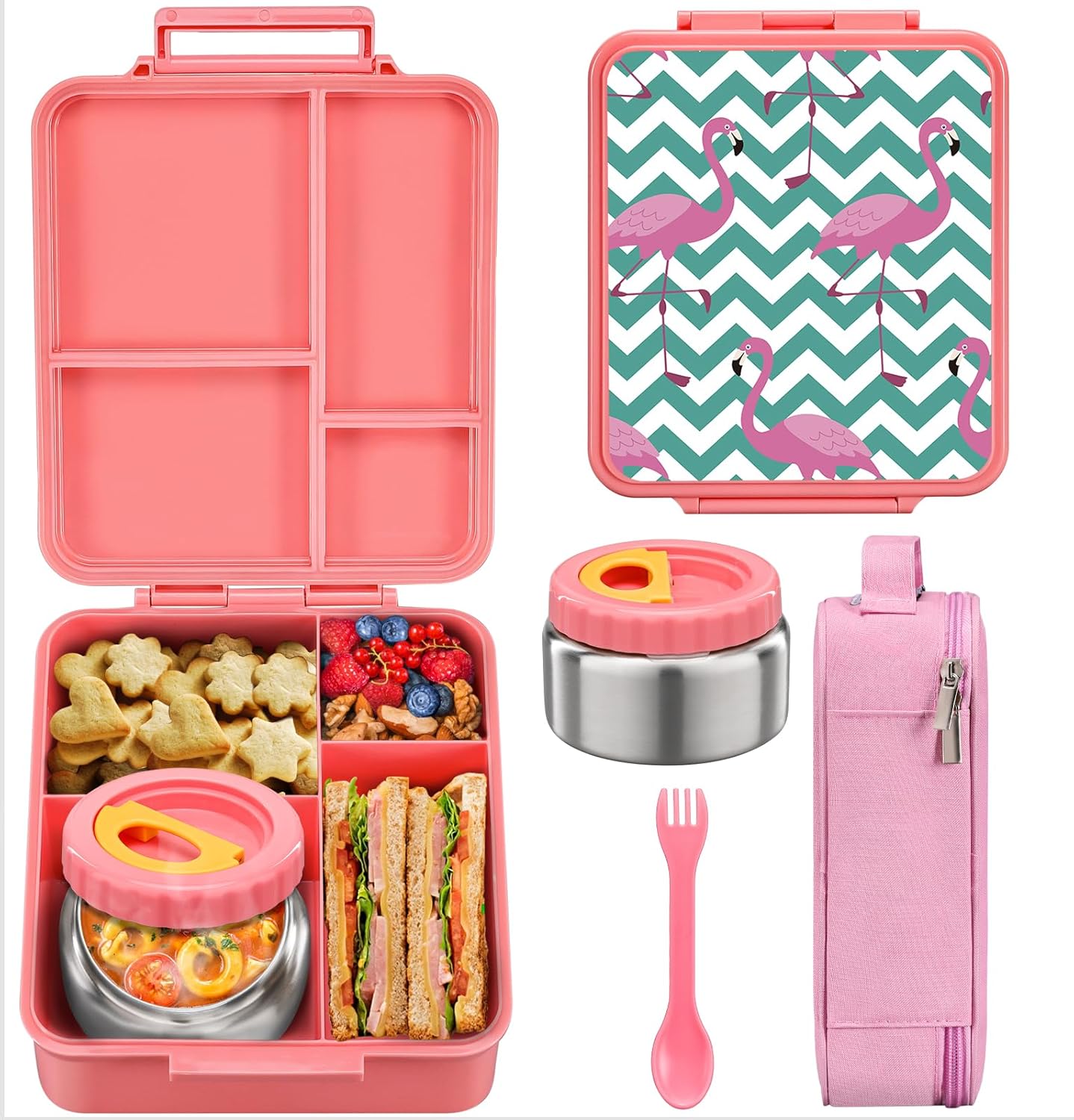 MAISON HUIS Bento Lunch Box for Kids With 8oz Soup Thermo, Leakproof ...