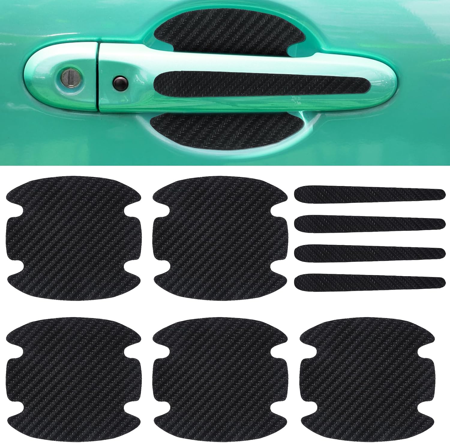 TIESOME 9 Pcs Car Door Scratch Protectors, Carbon Fiber Auto Side Cup ...