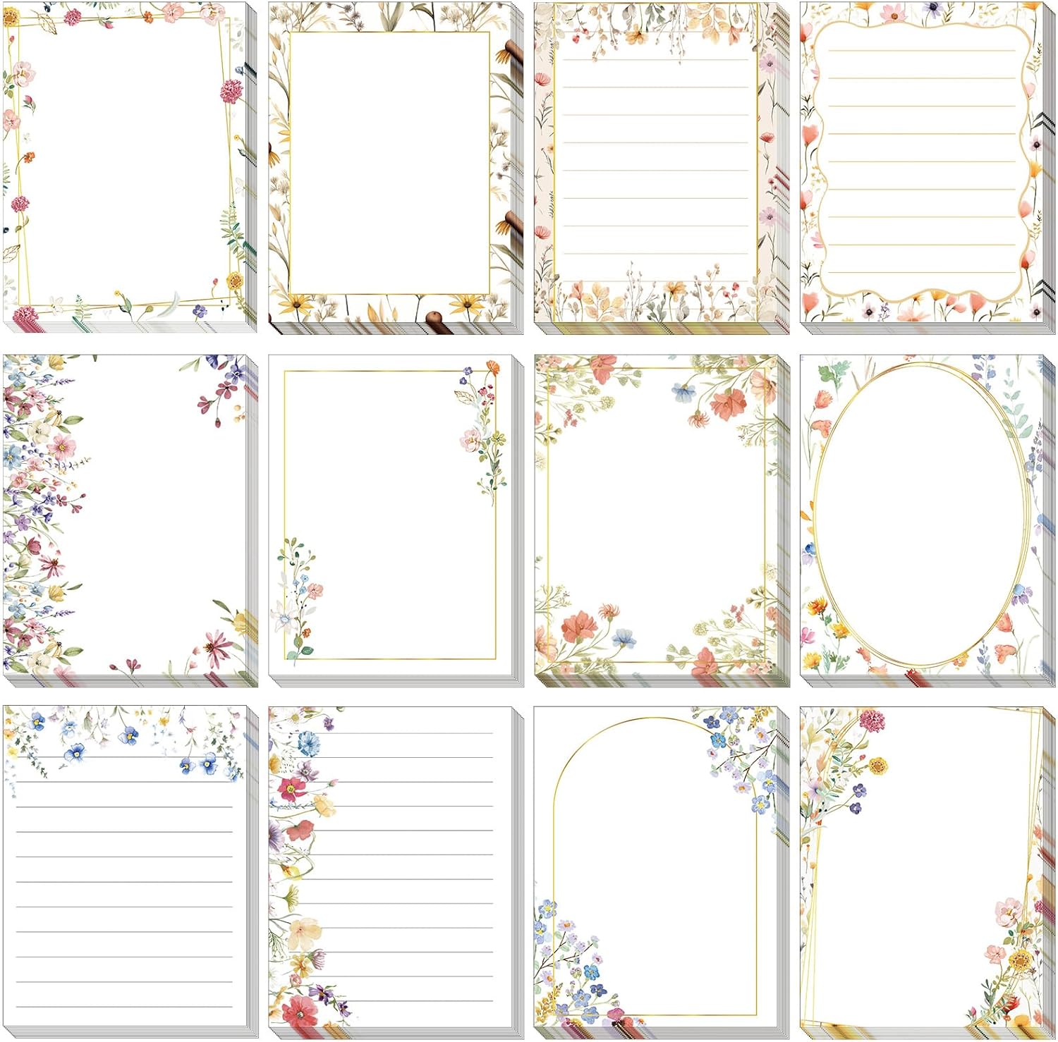 Amazon.com : Chiisong 12 Pads Wildflower Sticky Notes Flower Sticky ...