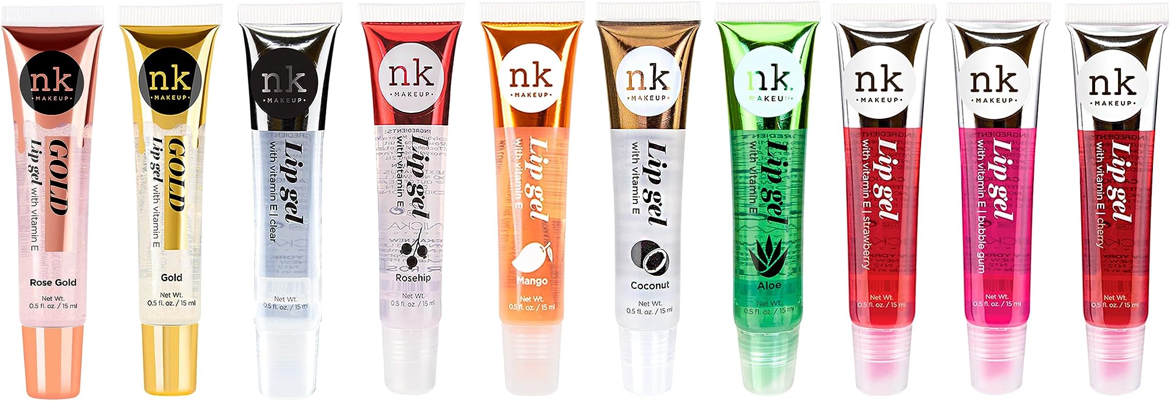 Amazon.com : NICKA K NEW YORK VARIETY SET OF 5 NK Hydrating Lip Gel ...