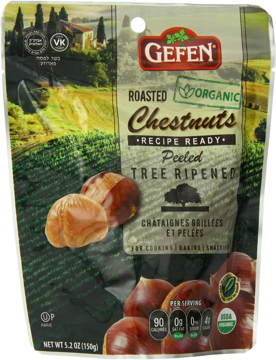 Amazon.com : Gefen Organic Whole Peeled and Roasted Chestnuts, 5.2oz (6 ...