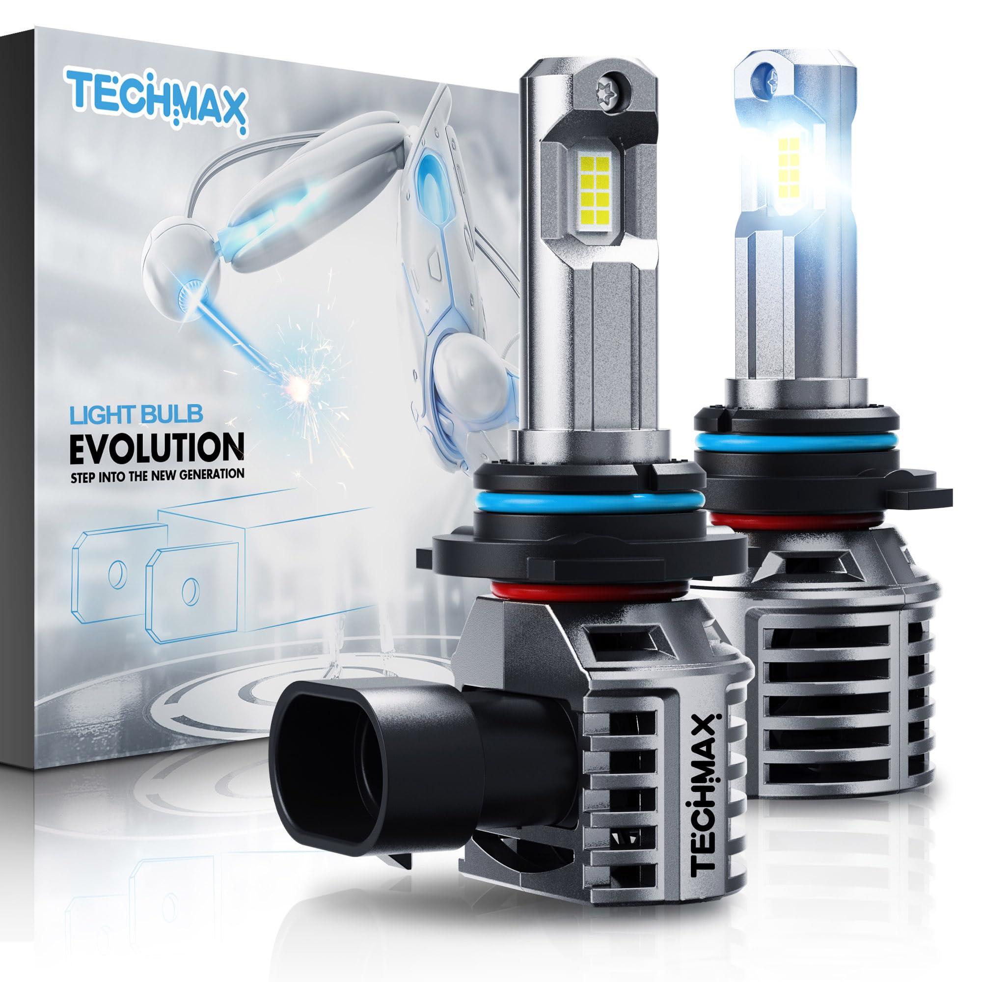 Amazon.com: TECHMAX 9006 Bulbs, 9006 Fog Light Bulb w/Fan 600% Bright ...