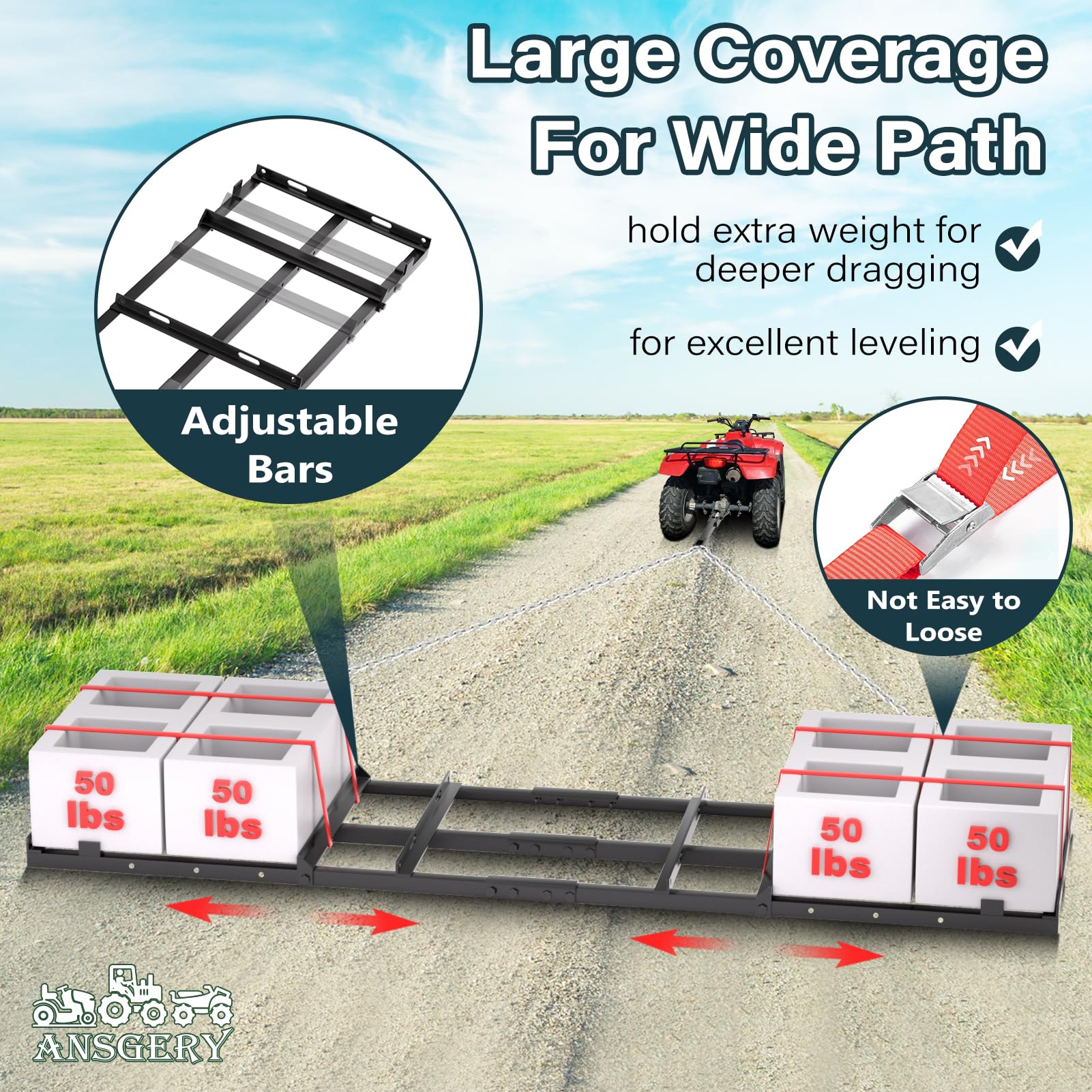 Snapklik.com : Driveway Grader,Drag Harrow Driveway Grader Landscape ...