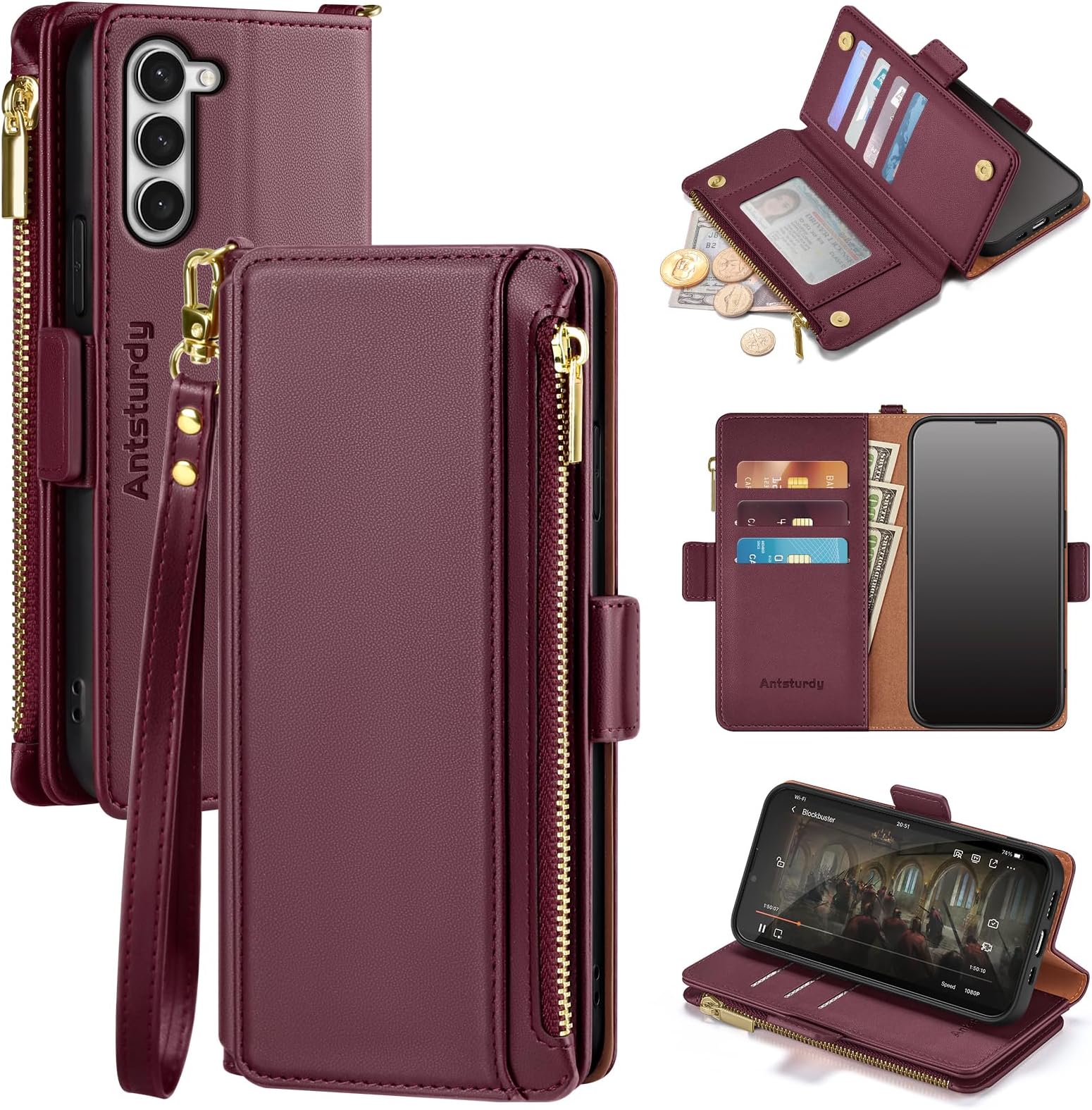 Amazon.com: Antsturdy Compatible with Samsung Galaxy S23+/S23 Plus case Wallet with Card Holder ...