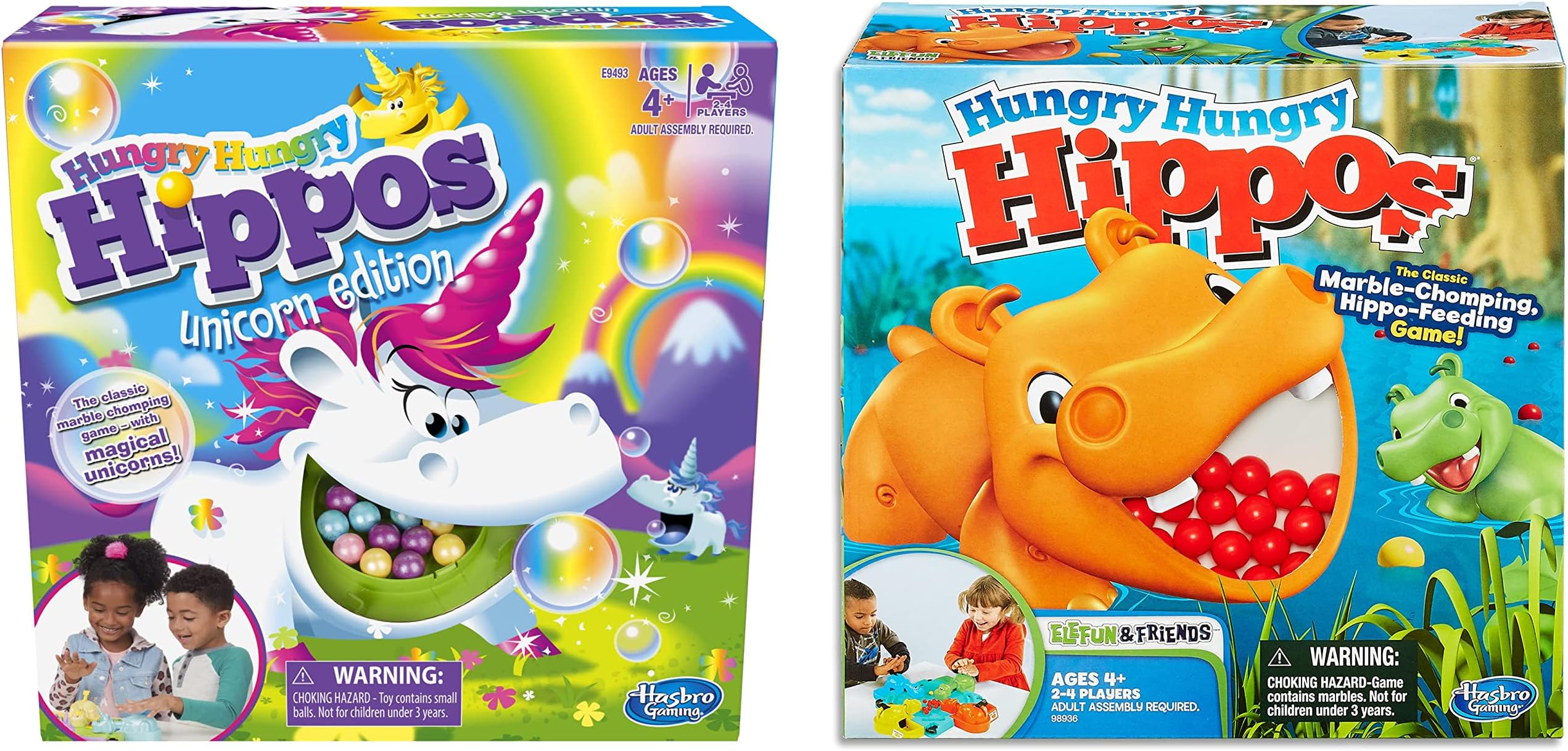 Buy Hasbro Gaming Hungry Hungry Hippos Unicorn Edition Board Game ...