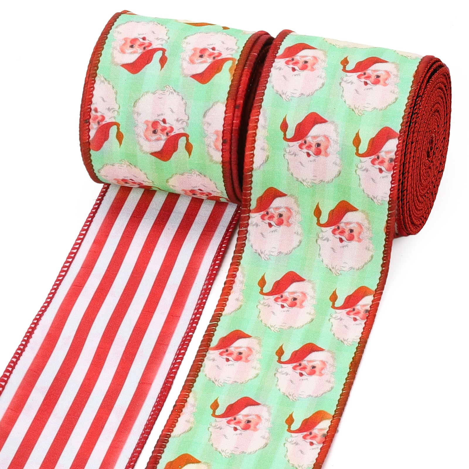 Amazon.com: LaRibbons Christmas Wired Ribbon 2.5 inch Double Faced Red ...