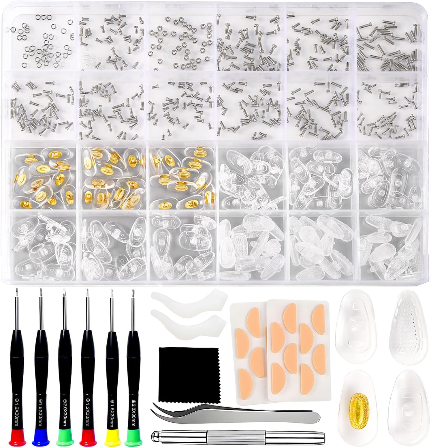 Amazon.com: ywevyezc Eyeglass Repair Kit,36 Pairs of Eyeglass Nose Pads ...