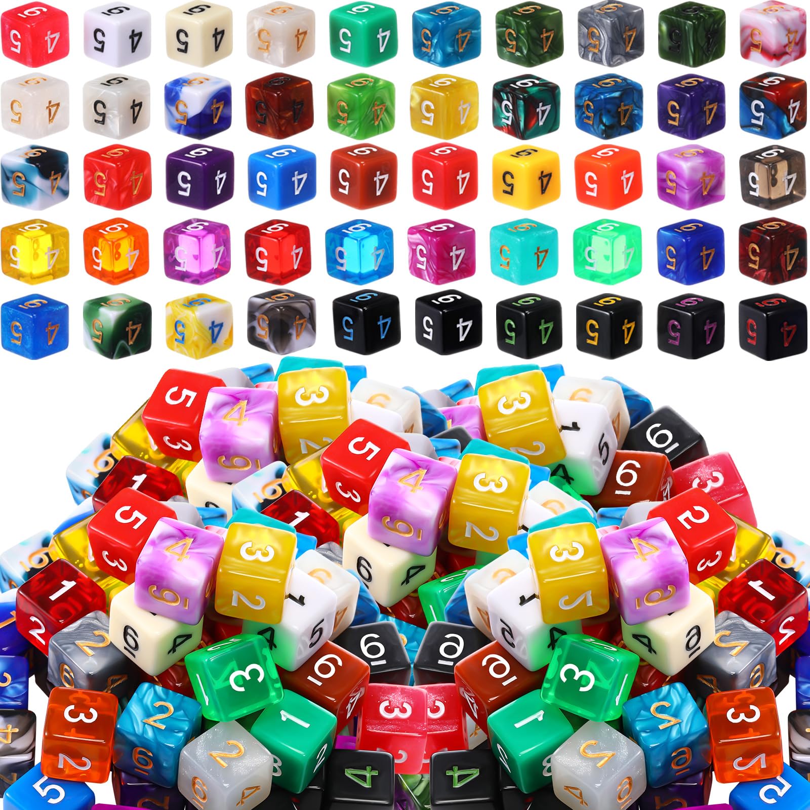 Amazon.com: Skylety 200 Pieces Polyhedral Dice Sets with Black Pouch ...