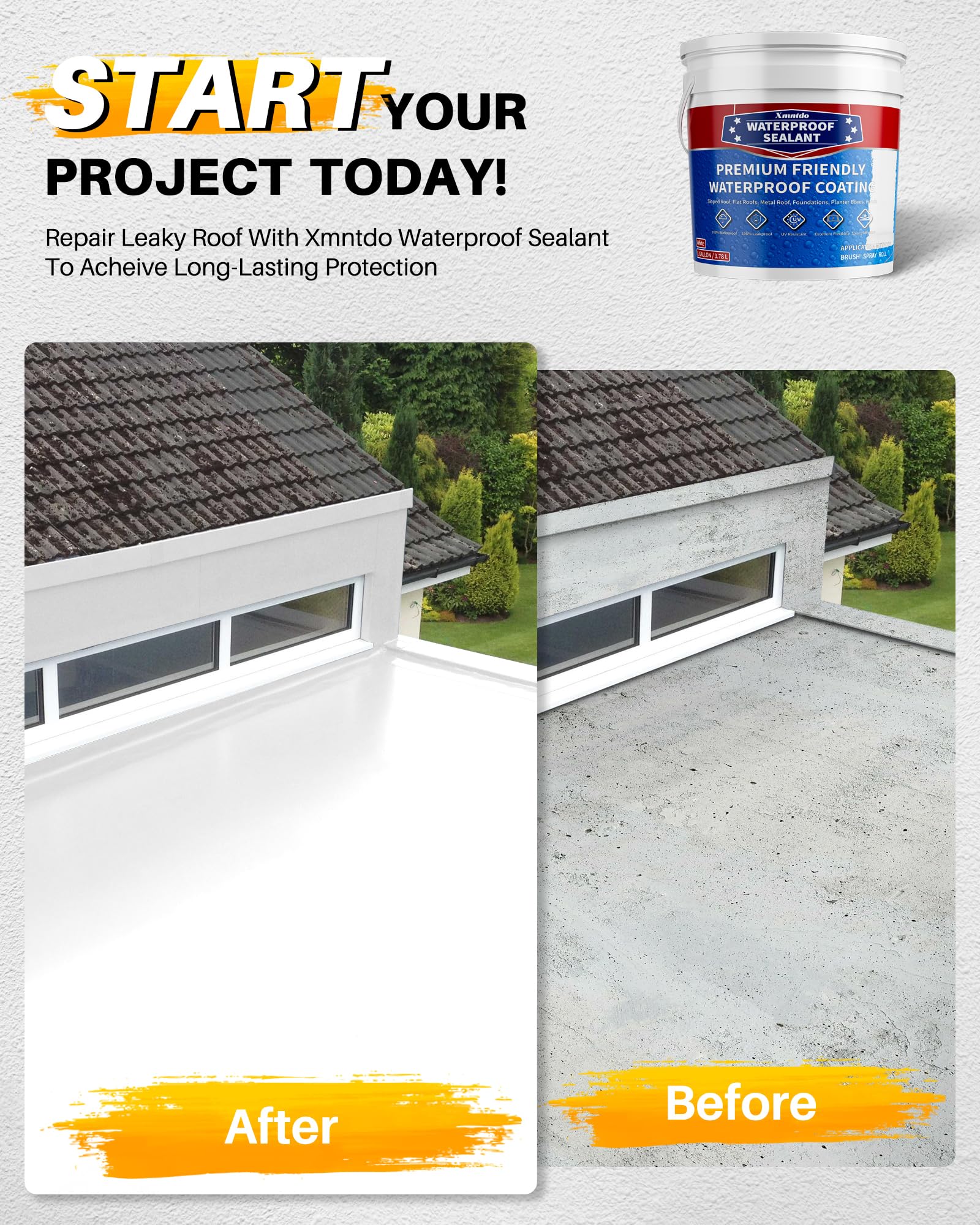 Snapklik.com : Polyurethane Waterproof Coating, 1 Gallon, White ...