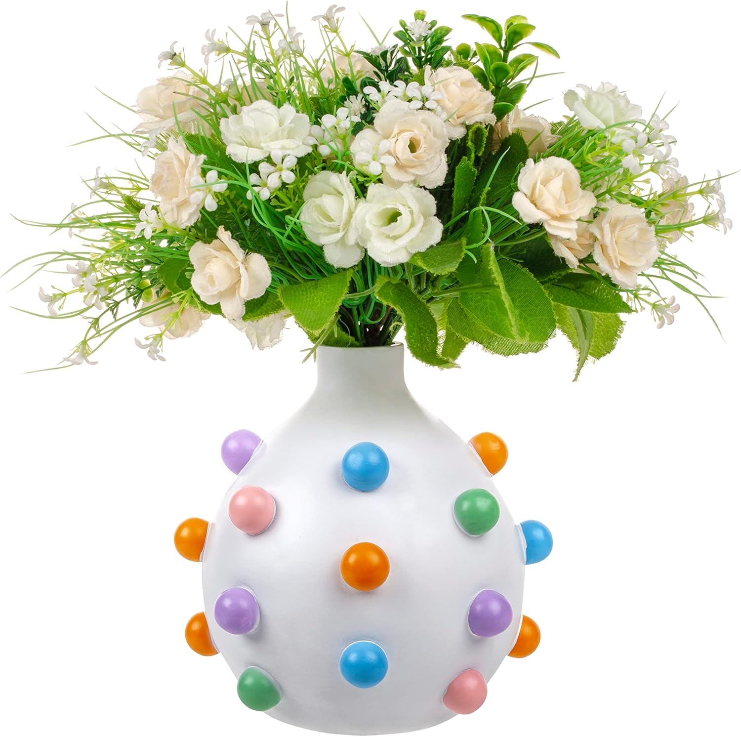 Amazon.com: GUTE Bubble Multicolor Vase Detailed White Ceramic Planter ...