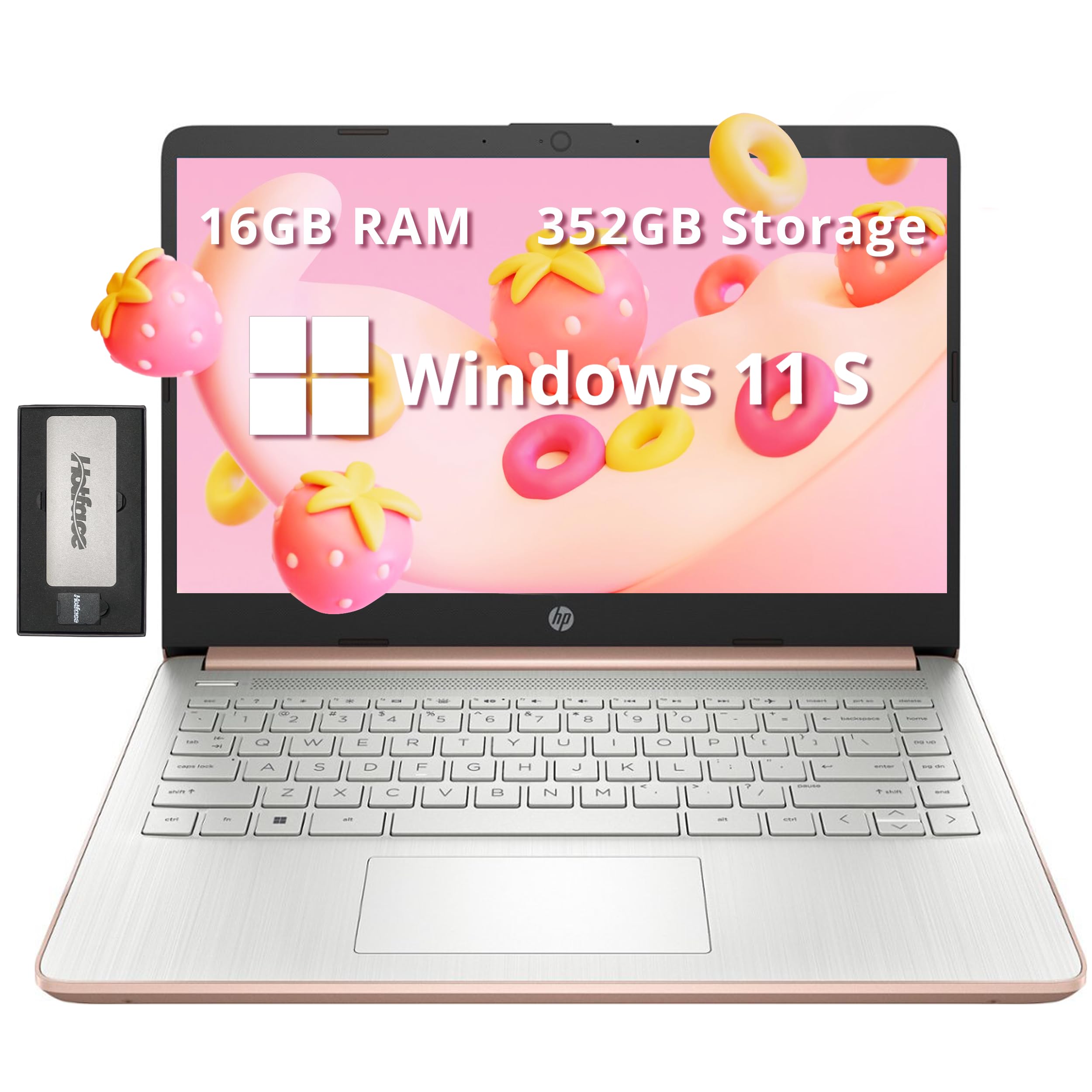 HP Premium Stream 14" HD BrightView Laptop, Intel Celeron N4120, 16GB ...