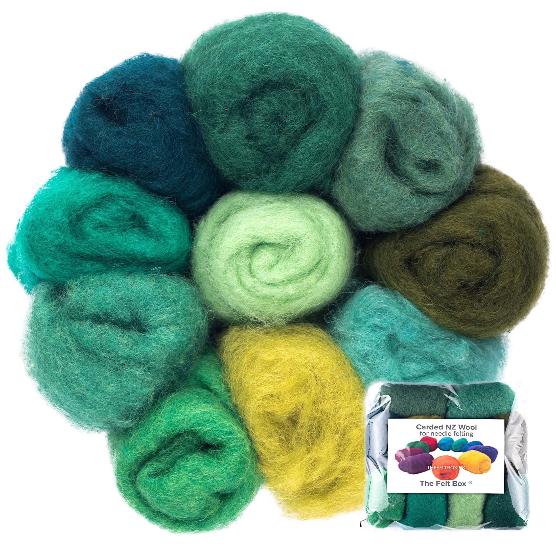 Amazon.com: The Felt Box Needle Felting Wool Carded Batts Shade Pack ...