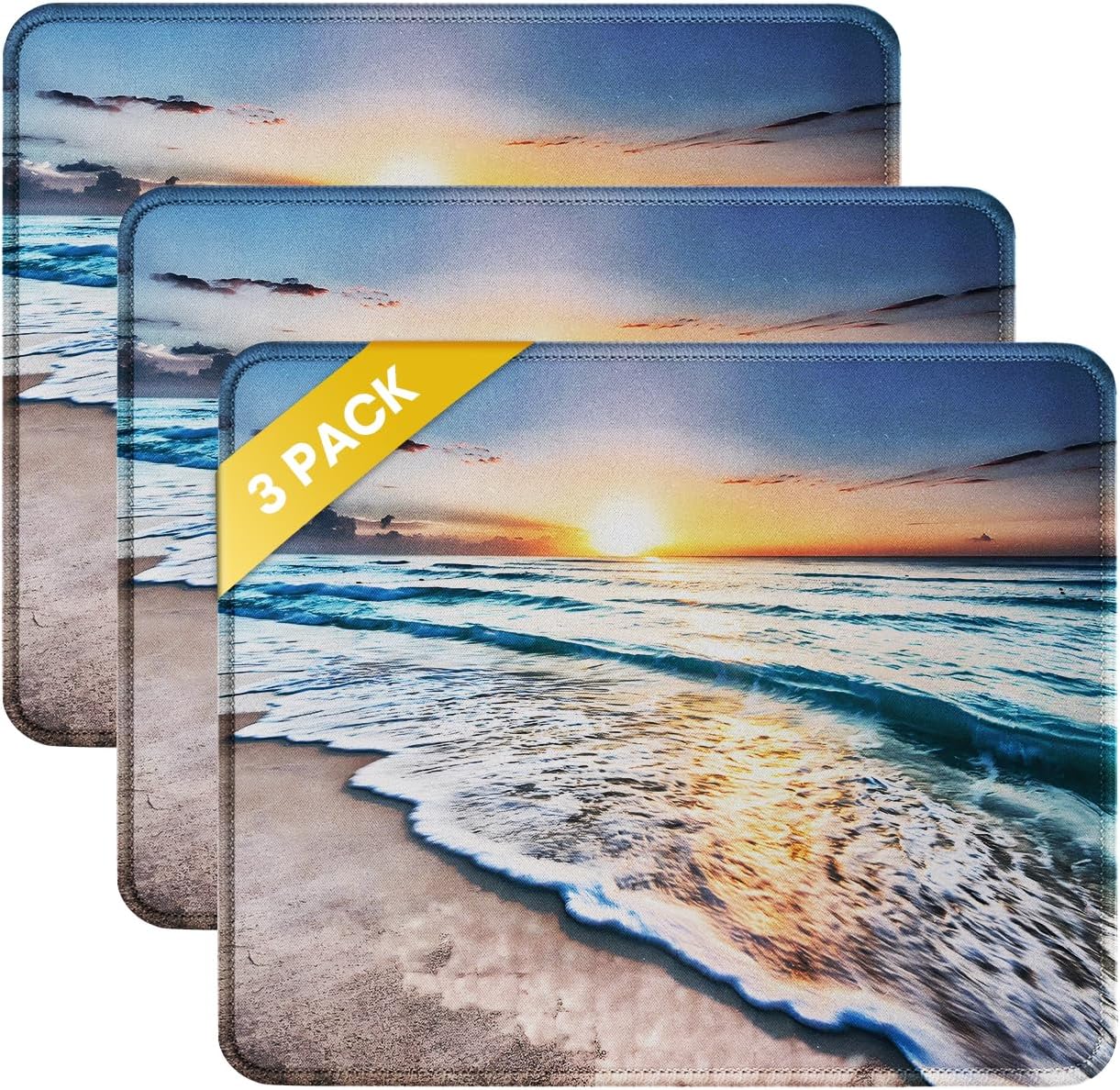 Amazon.com: JIKIOU 3 Pack Mouse Pad with Stitched Edge, Comfortable ...