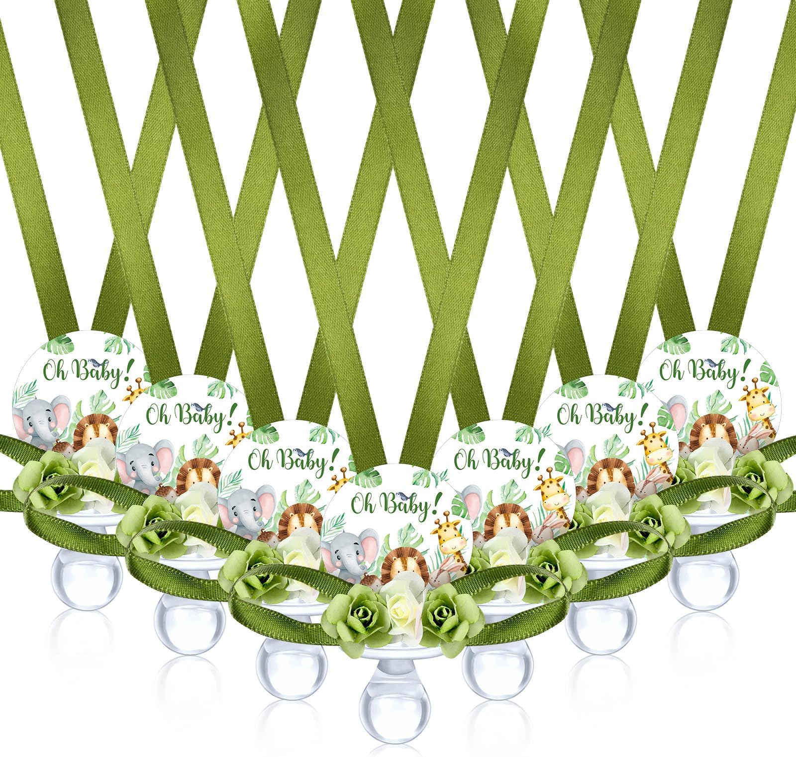 Amazon.com : Quelay 36 Pcs Baby Shower Pacifier Necklace Cute Jungle ...