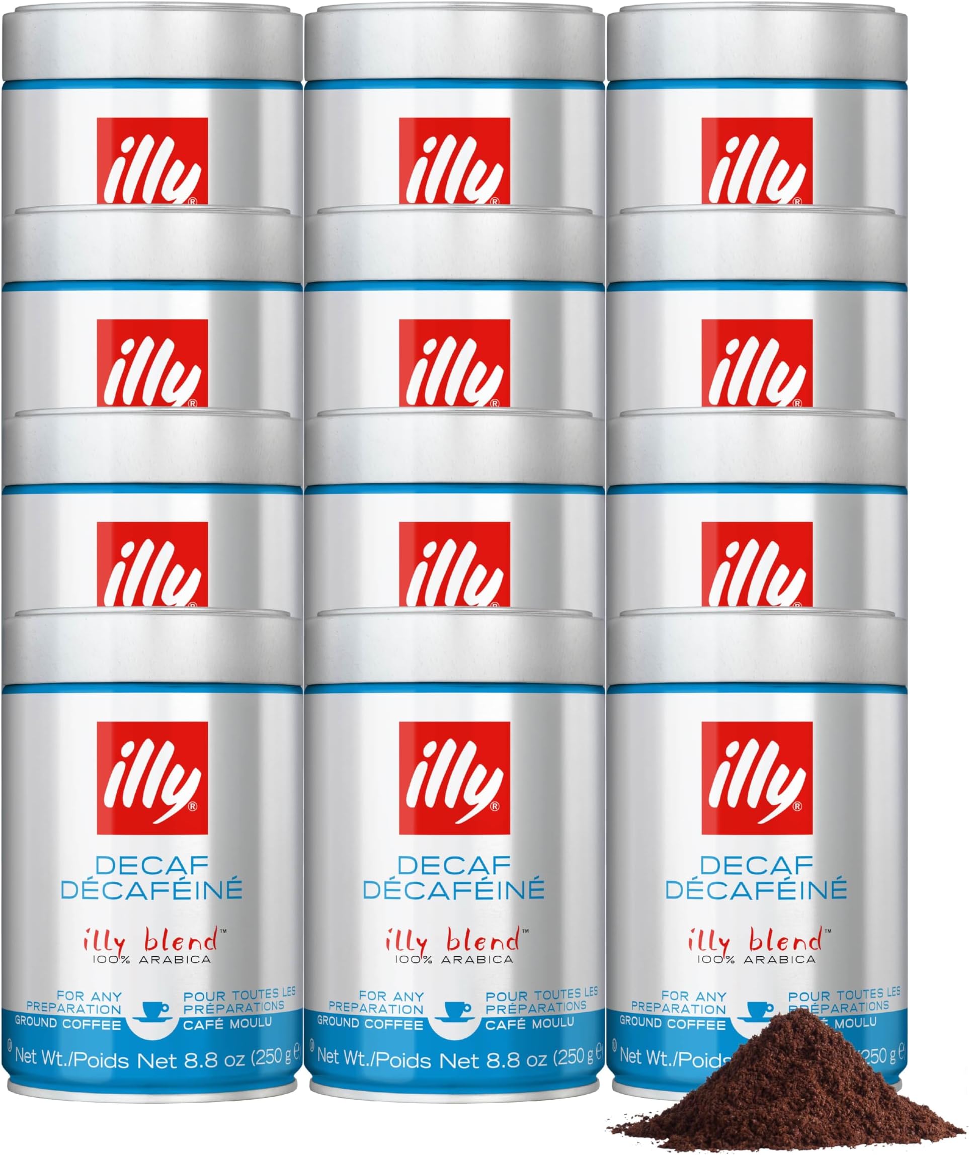 Amazon.com : Illy Ground Espresso Coffee, Decaffeinated - Medium Roast - Mild & Balanced - 100% ...
