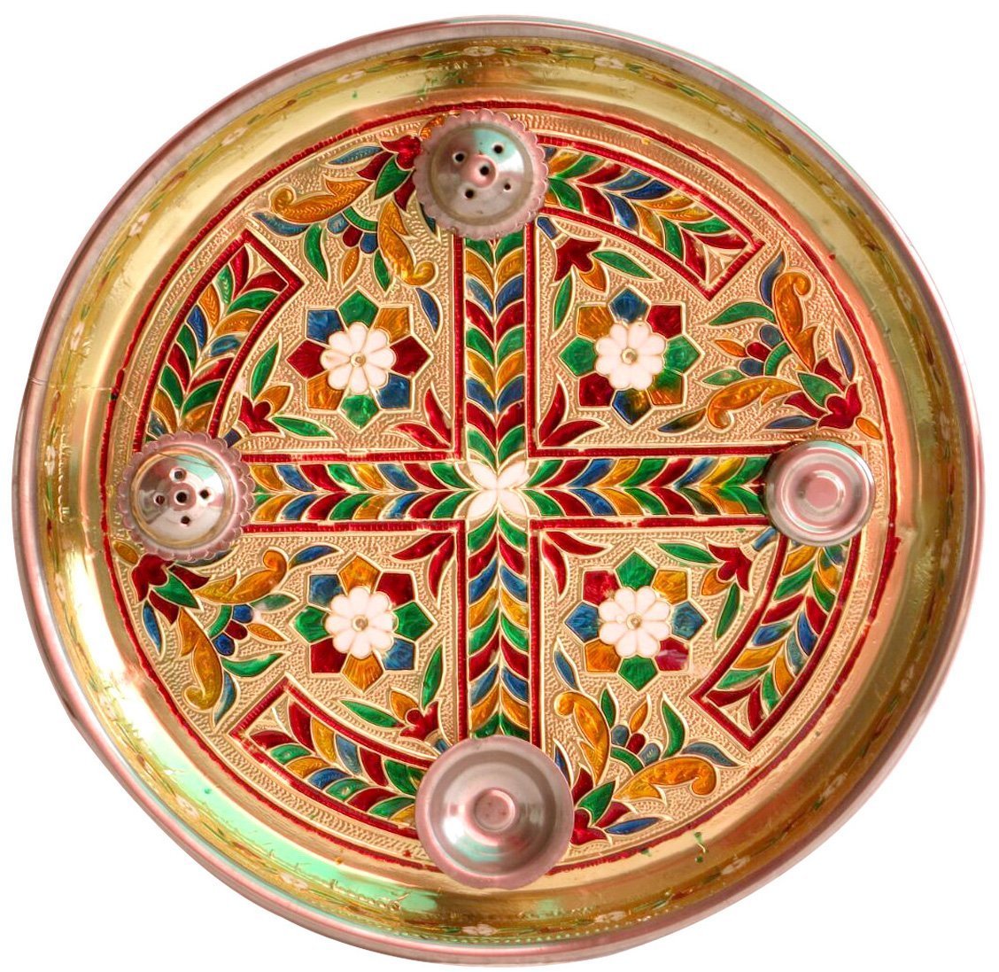 Buy Pooja Thali in Design of Swastika Holy Indian Auspicious Symbol for ...