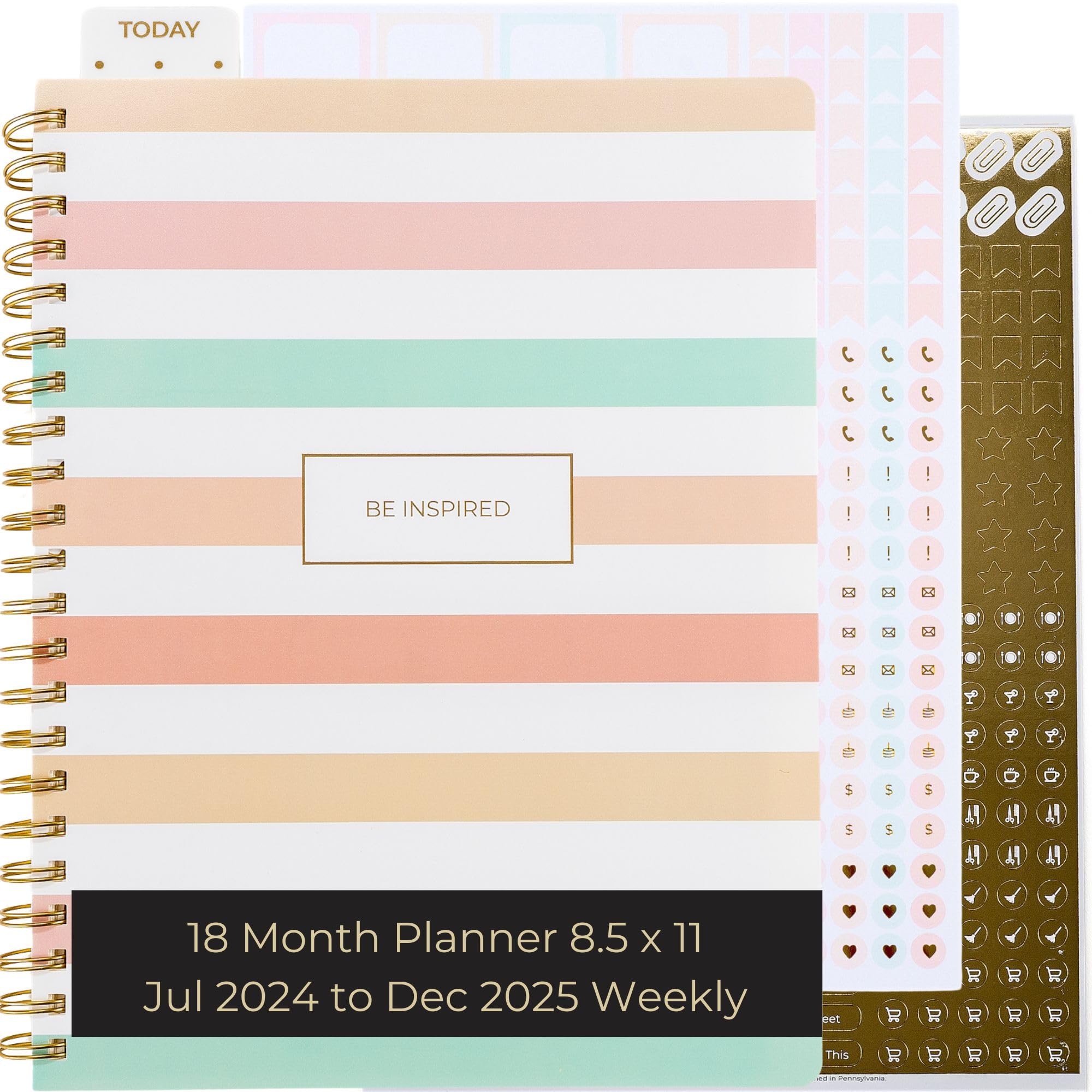 Snapklik.com : 18 Month Planner Pastel Stripes Large Daily Weekly ...