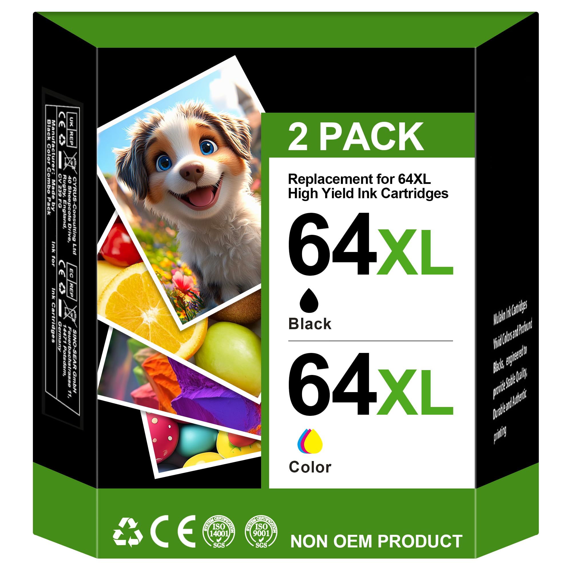 64XL Ink Cartridge Combo Pack Replacement for HP Ink 64 High Yield for ...