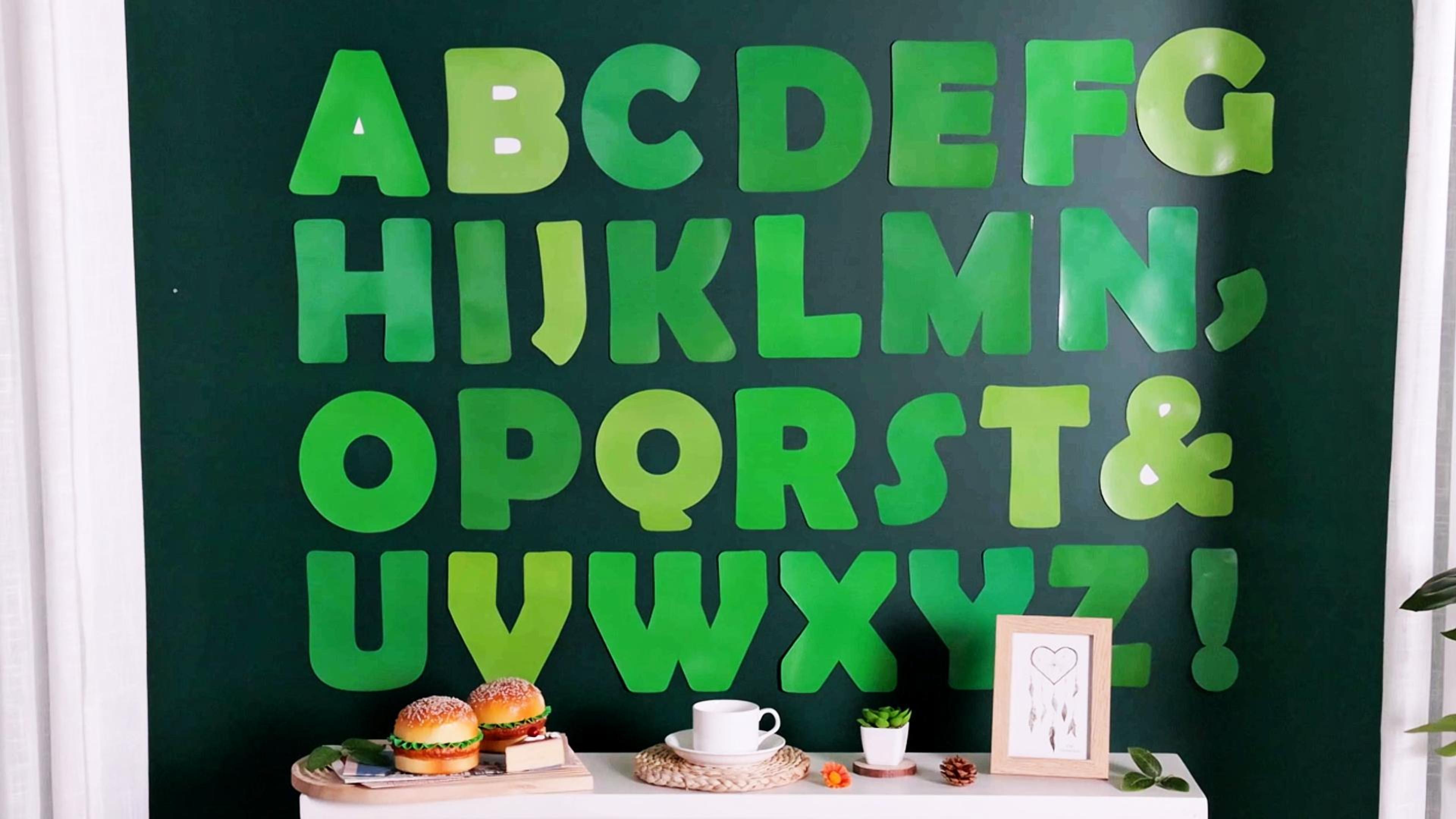 Free Alphabet Letters A To Z Green Letters And Numbers Org Amazon.com