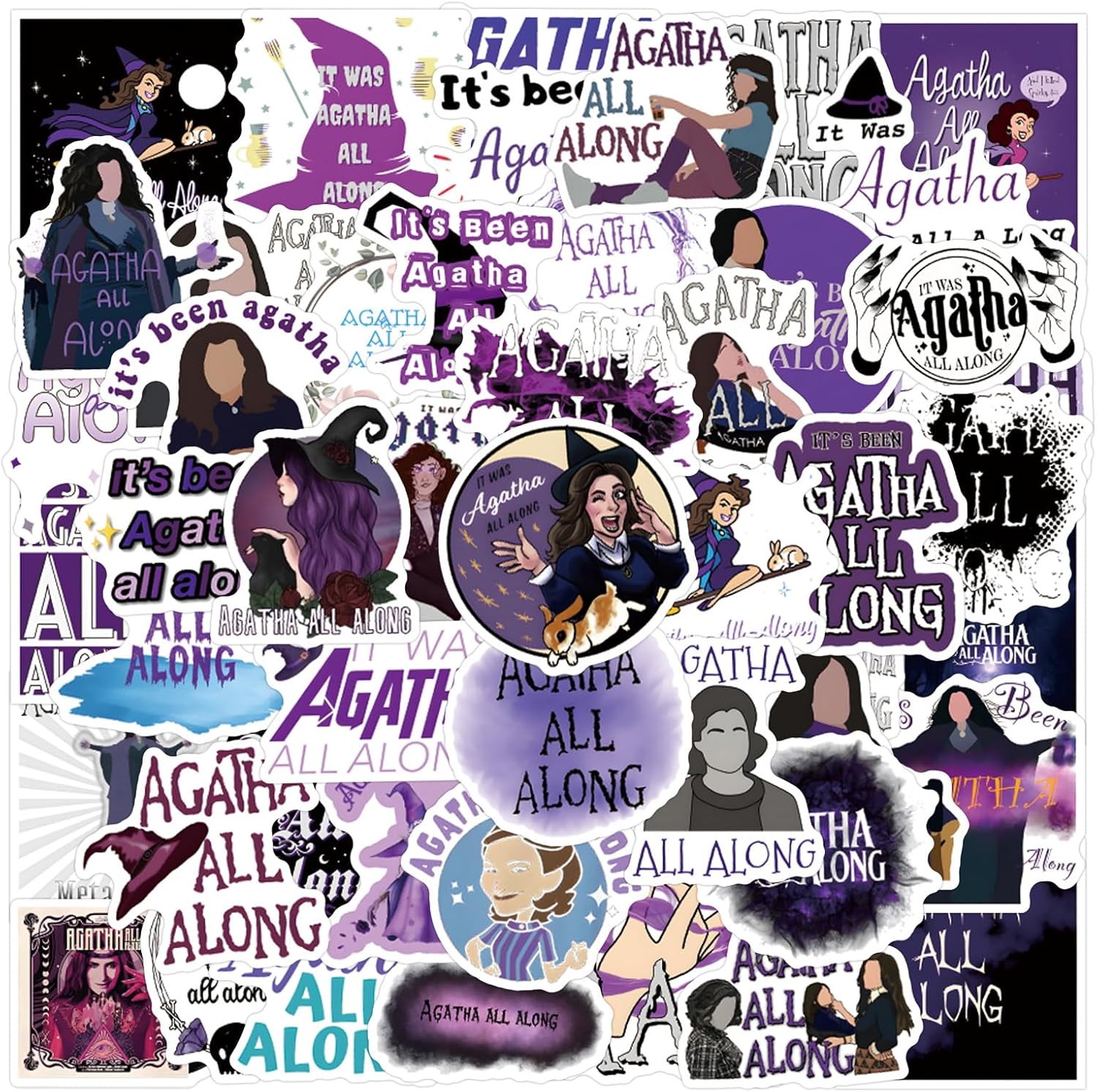 Amazon.com: 55pcs Agatha All Along Stickers Aesthetic Stickers ...