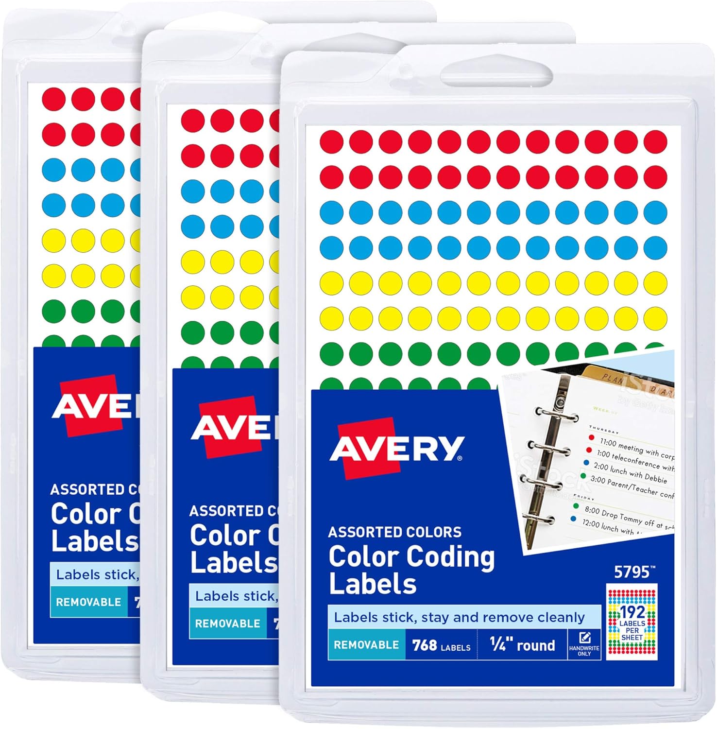 Amazon.com : Avery Color-Coding Removable Labels, 1/4 Inch Round Labels ...