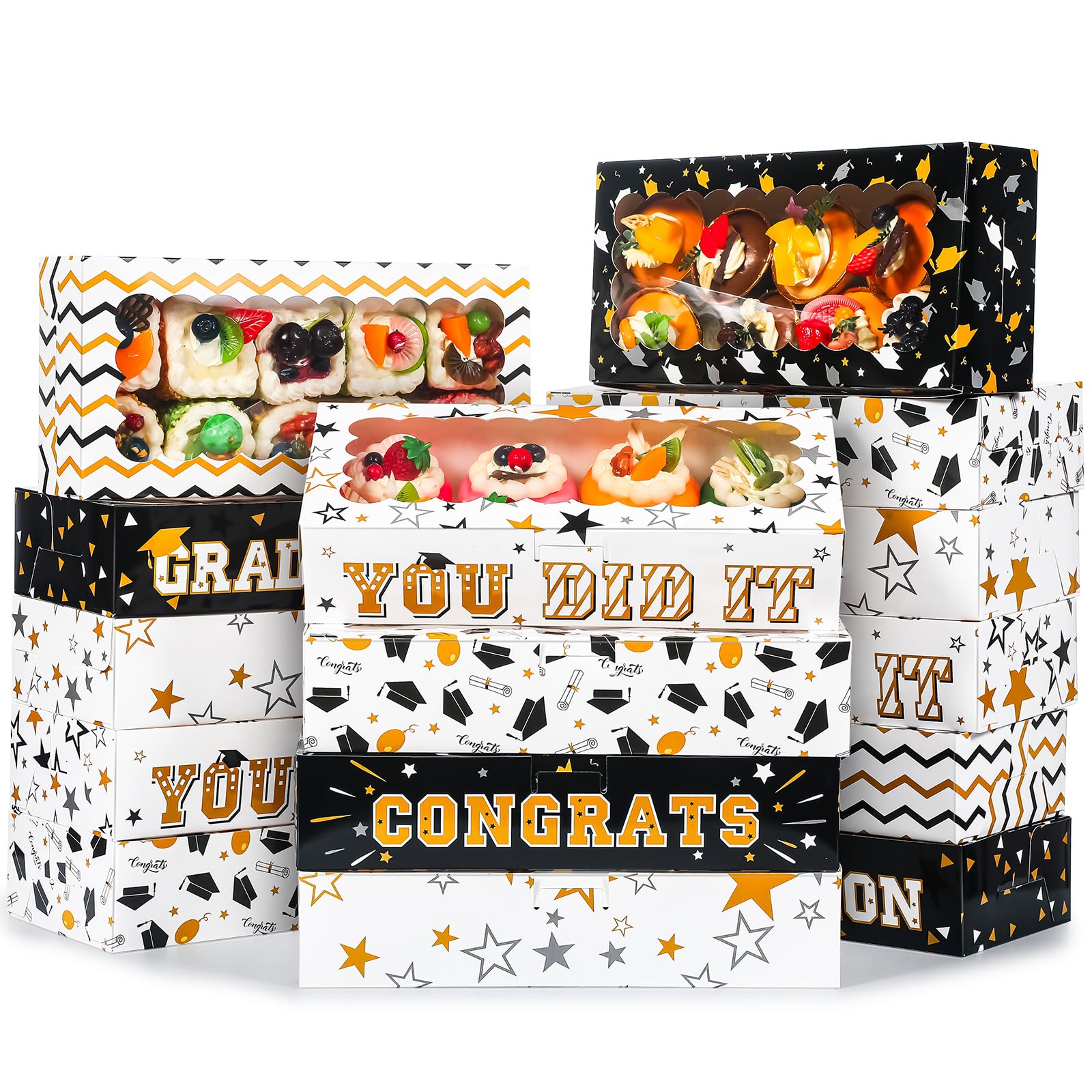 48 Pcs Graduation Cookie Boxes Class of 2024 Bakery Box with ...