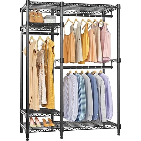 Amazon.com: Serxis Portable Closets Heavy Duty Garment Rack Adjustable ...