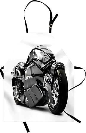 Amazon.com: Ambesonne Motorcycle Apron, Futuristic Custom Motorcycle ...