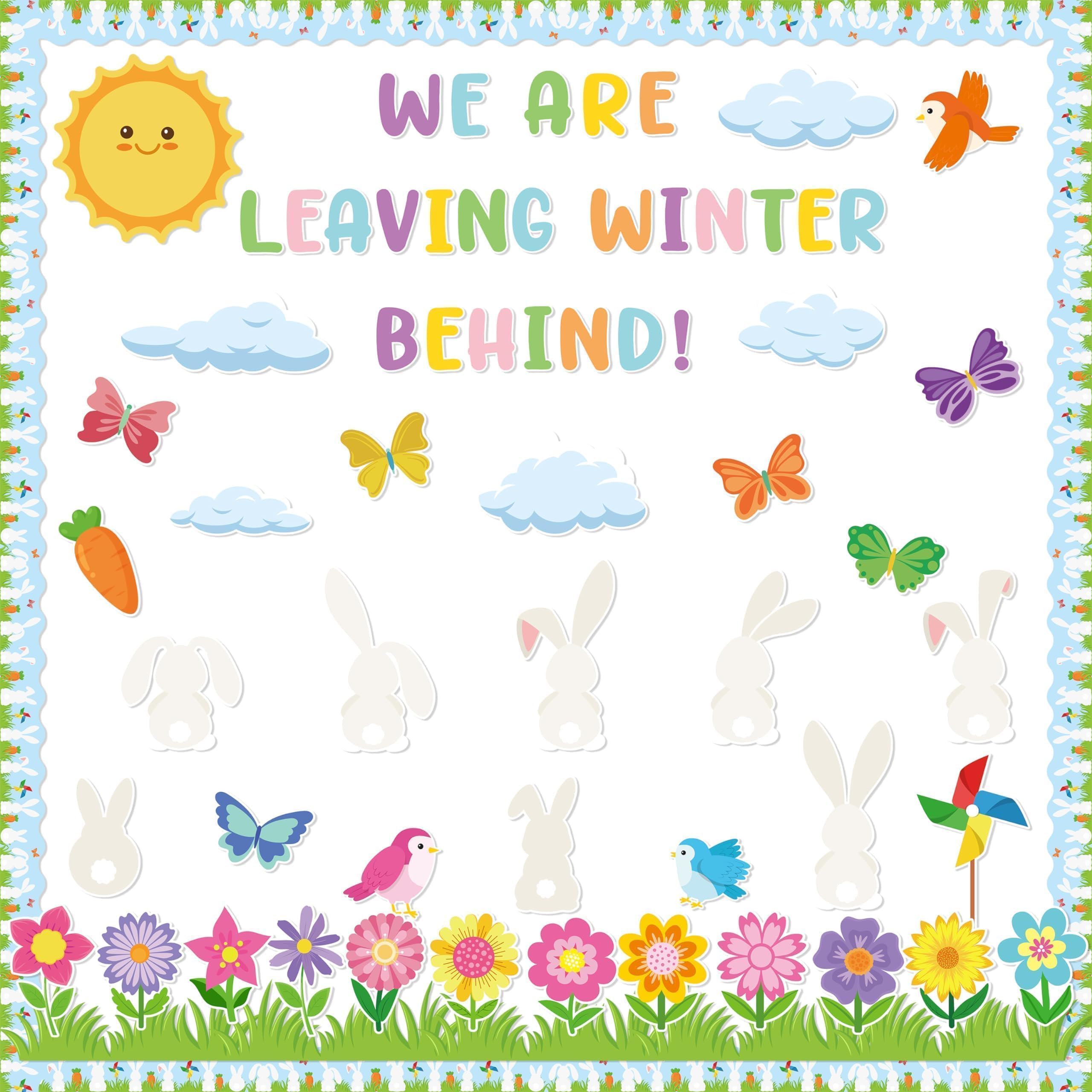 Snapklik.com : Spring Bunny Bulletin Board Cutouts Decorations - 144Pcs ...
