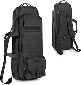 GOBUROS 28 Inch Tactical Rifle Bag Backpack Soft Rifle Case with 3 ...