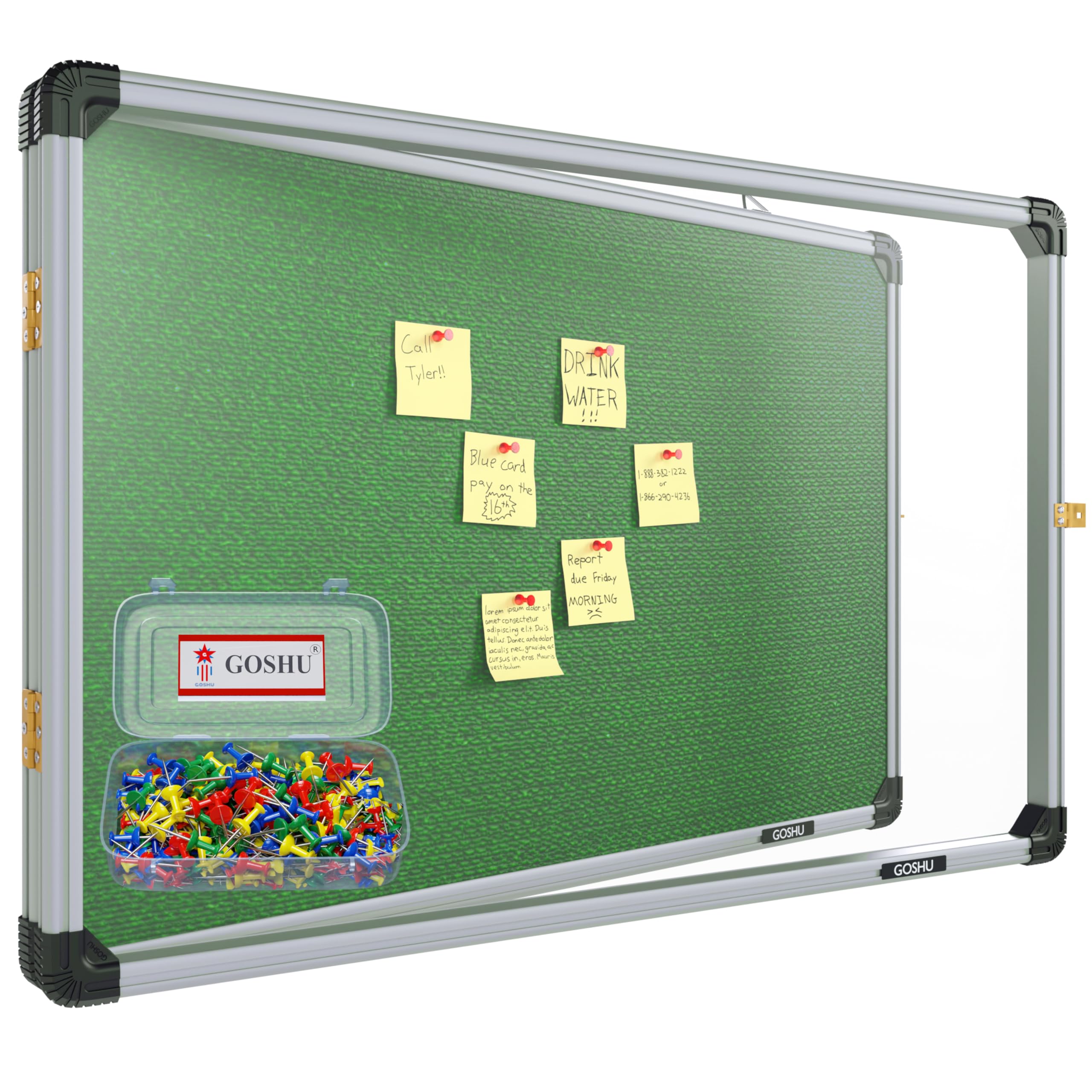 GOSHU Notice Board 2 feet x3 feet Shutter Board with Acrylic Cover ...