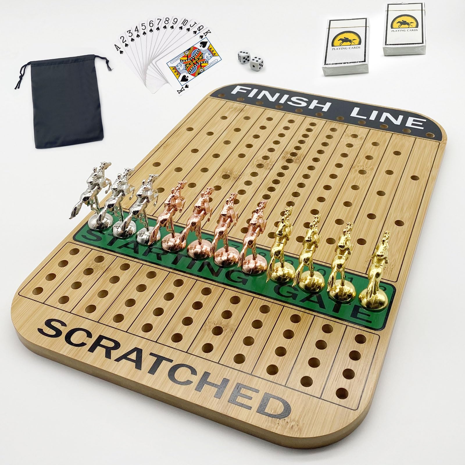 Amazon.com: QHDEERGU Horse Race Board Game Racing Game Durable Bamboo ...