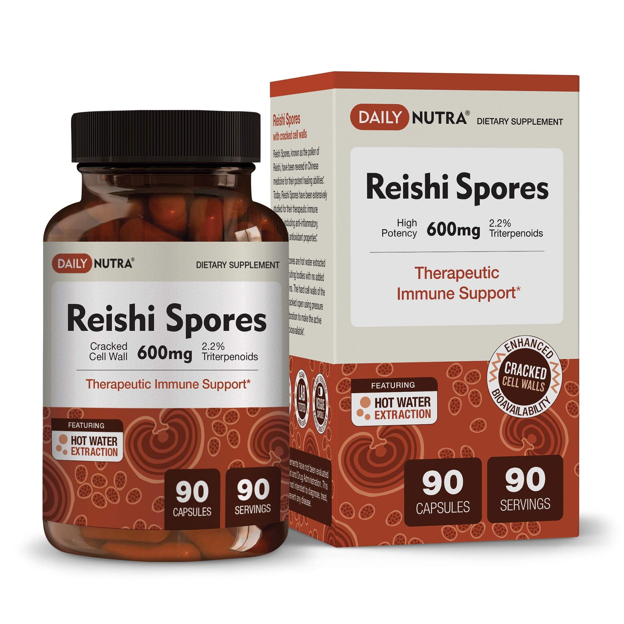 Buy DailyNutra Reishi Spores 600mg - Therapeutic Immune Booster with 2. ...