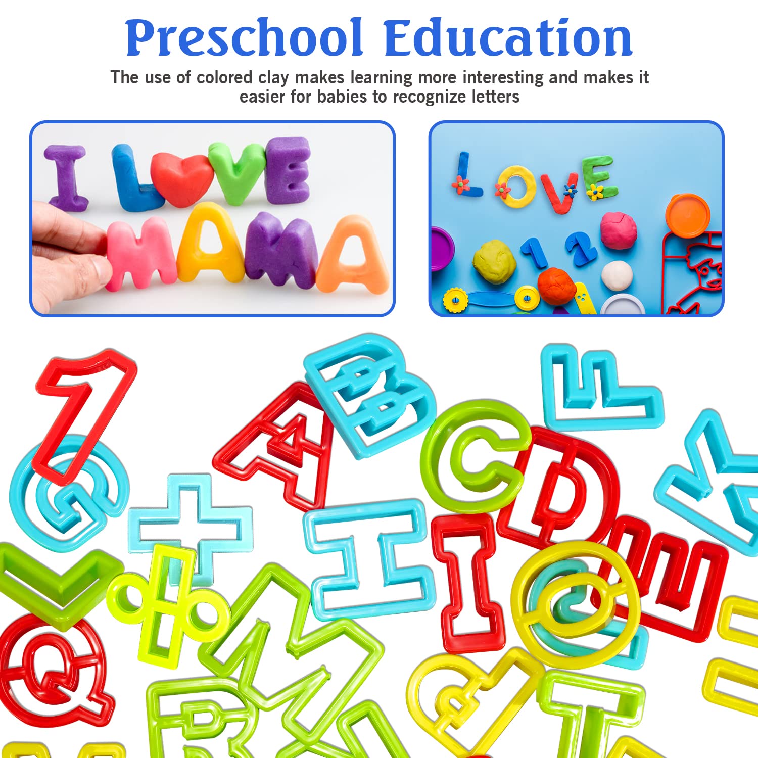 Snapklik.com : Rimobul Alphabet & Numbers Dough Cutter Kit